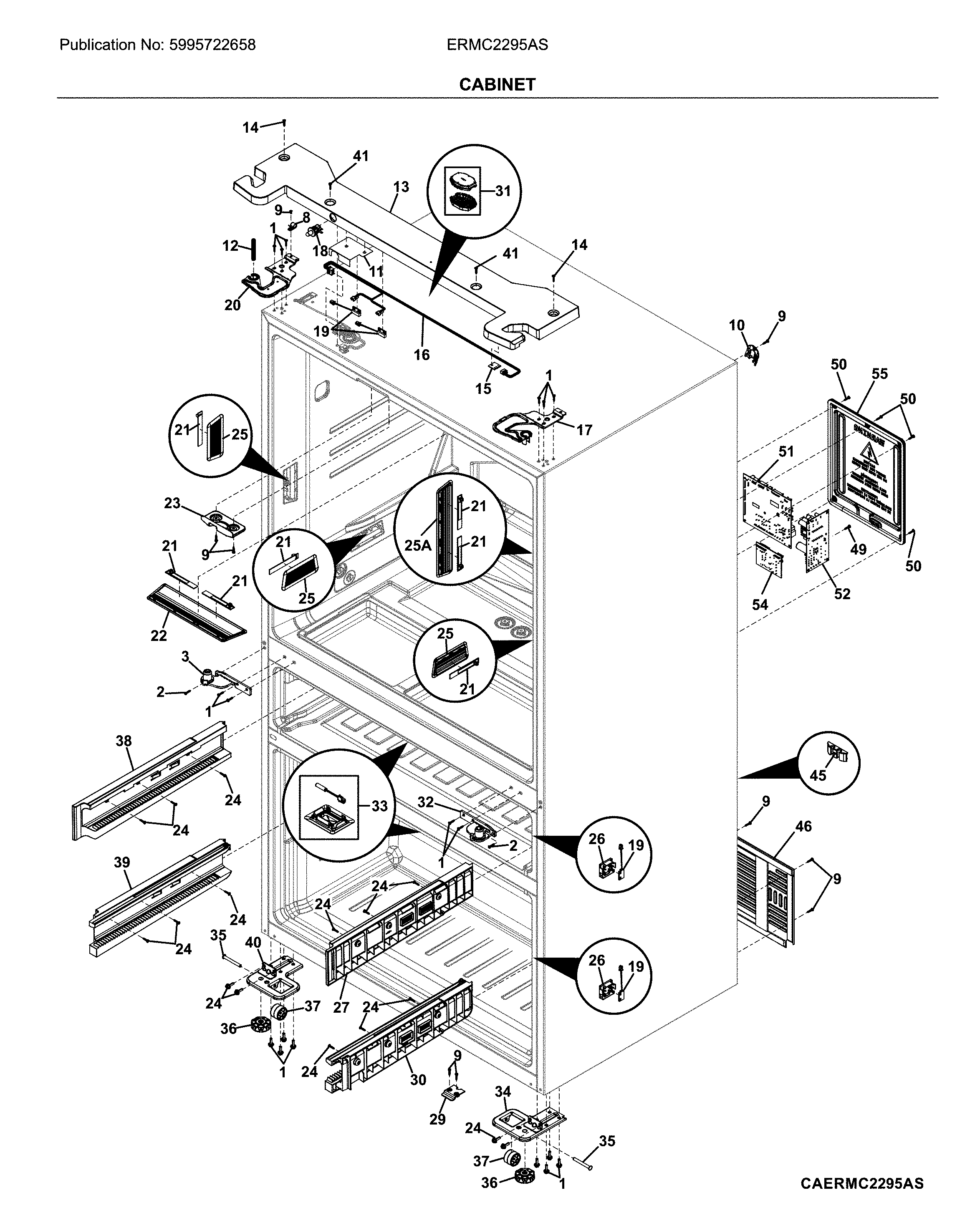 Official Electrolux ERMC2295AS bottom-mount refrigerator parts | Sears ...
