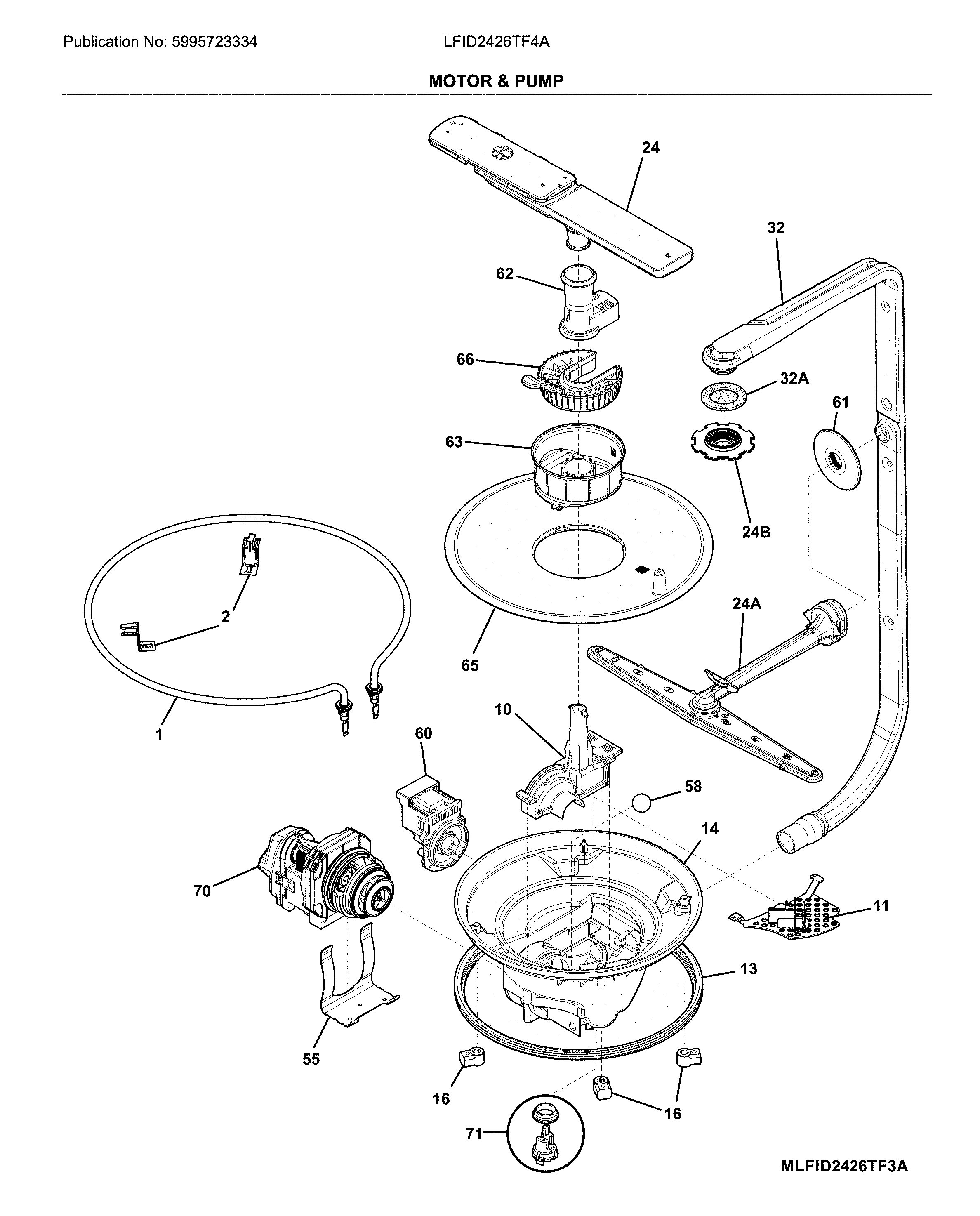 Official Frigidaire LFID2426TF4A dishwasher parts | Sears PartsDirect