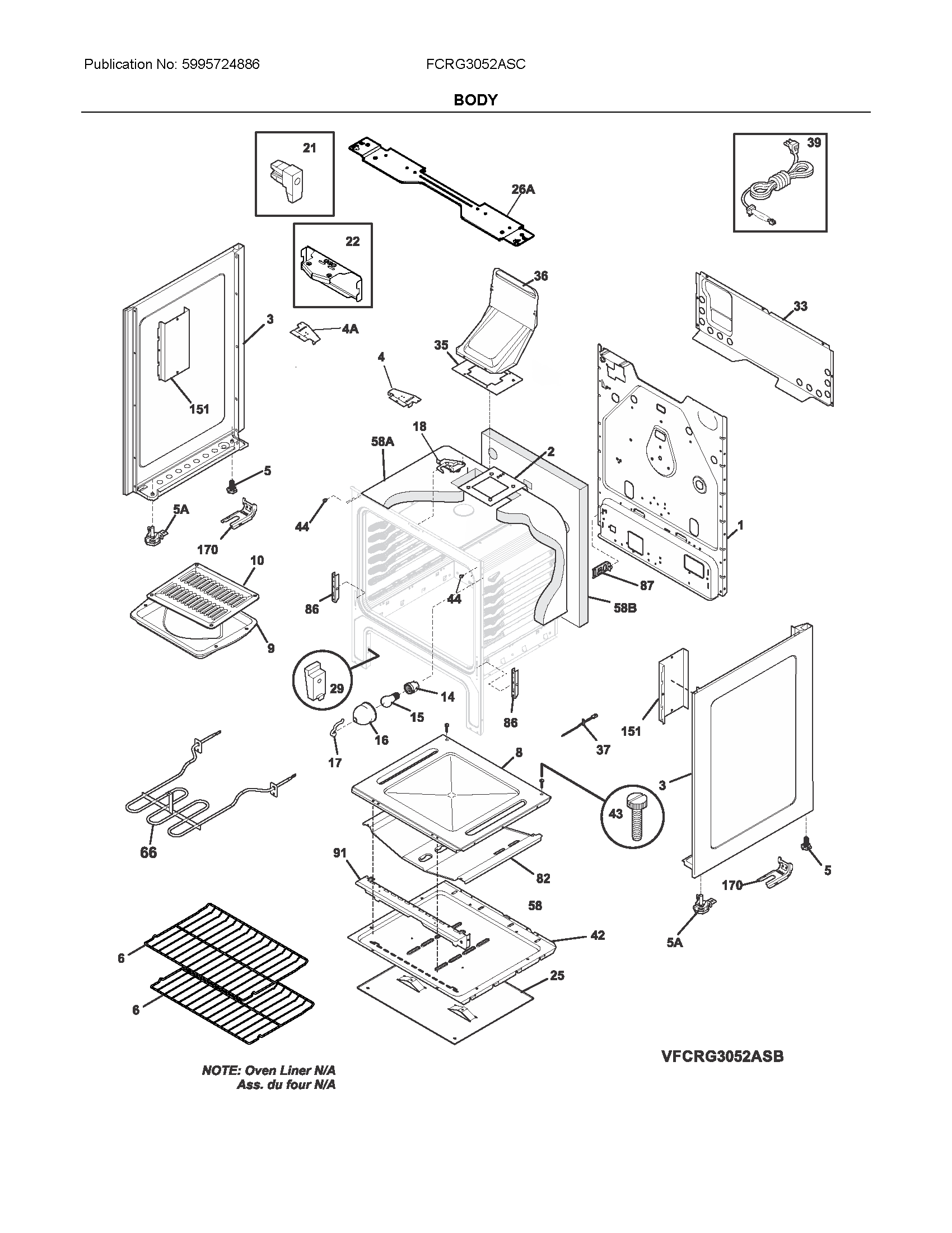 Official Frigidaire FCRG3052ASC gas range parts | Sears PartsDirect