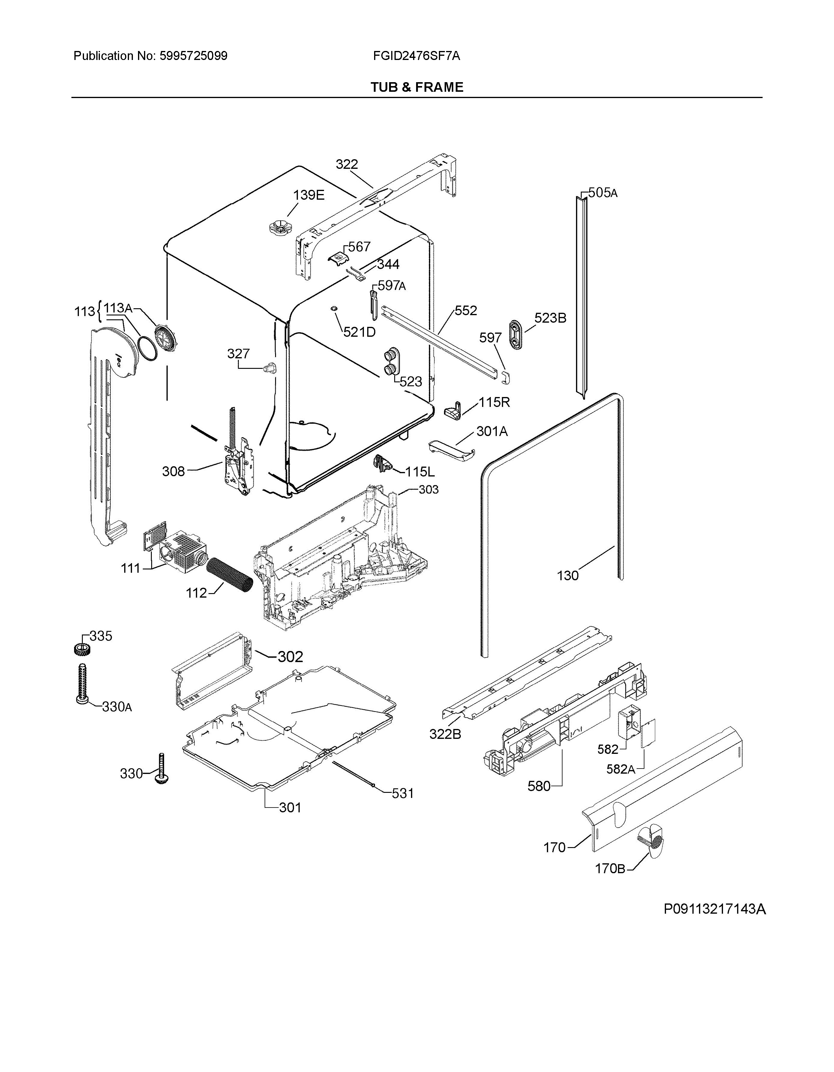 Official Frigidaire FGID2476SF7A dishwasher parts | Sears PartsDirect