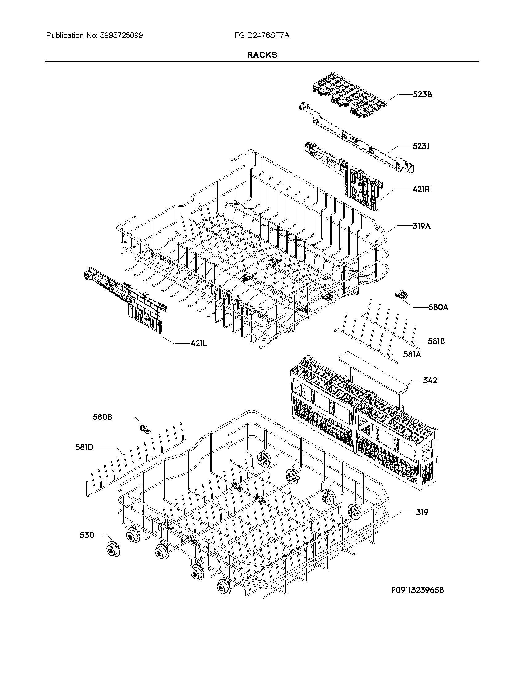 Official Frigidaire FGID2476SF7A dishwasher parts | Sears PartsDirect
