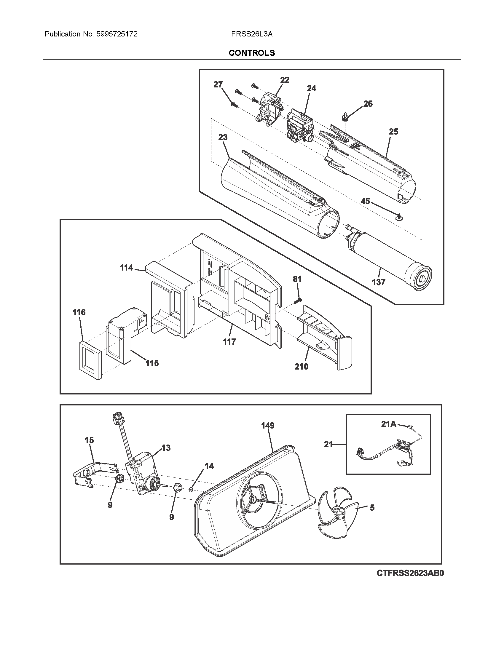 Official Frigidaire FRSS26L3AF0 side-by-side refrigerator parts | Sears ...