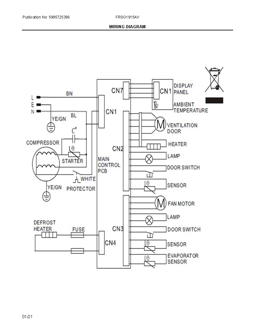 Frigidaire FRSG1915AV top-mount refrigerator Parts | Diagrams, Manuals ...