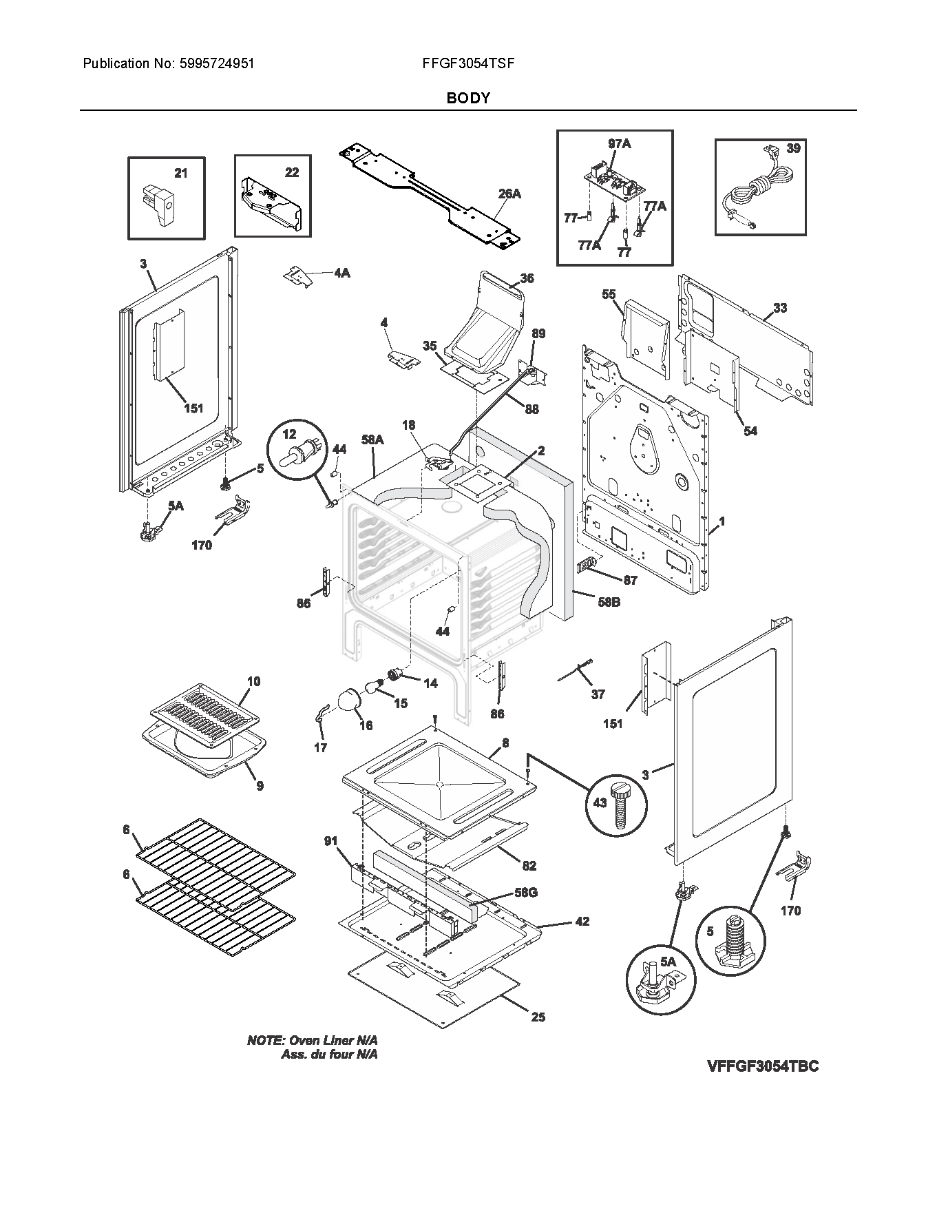 Page - 10 Official Frigidaire FFGF3054TSF gas range parts | Sears ...