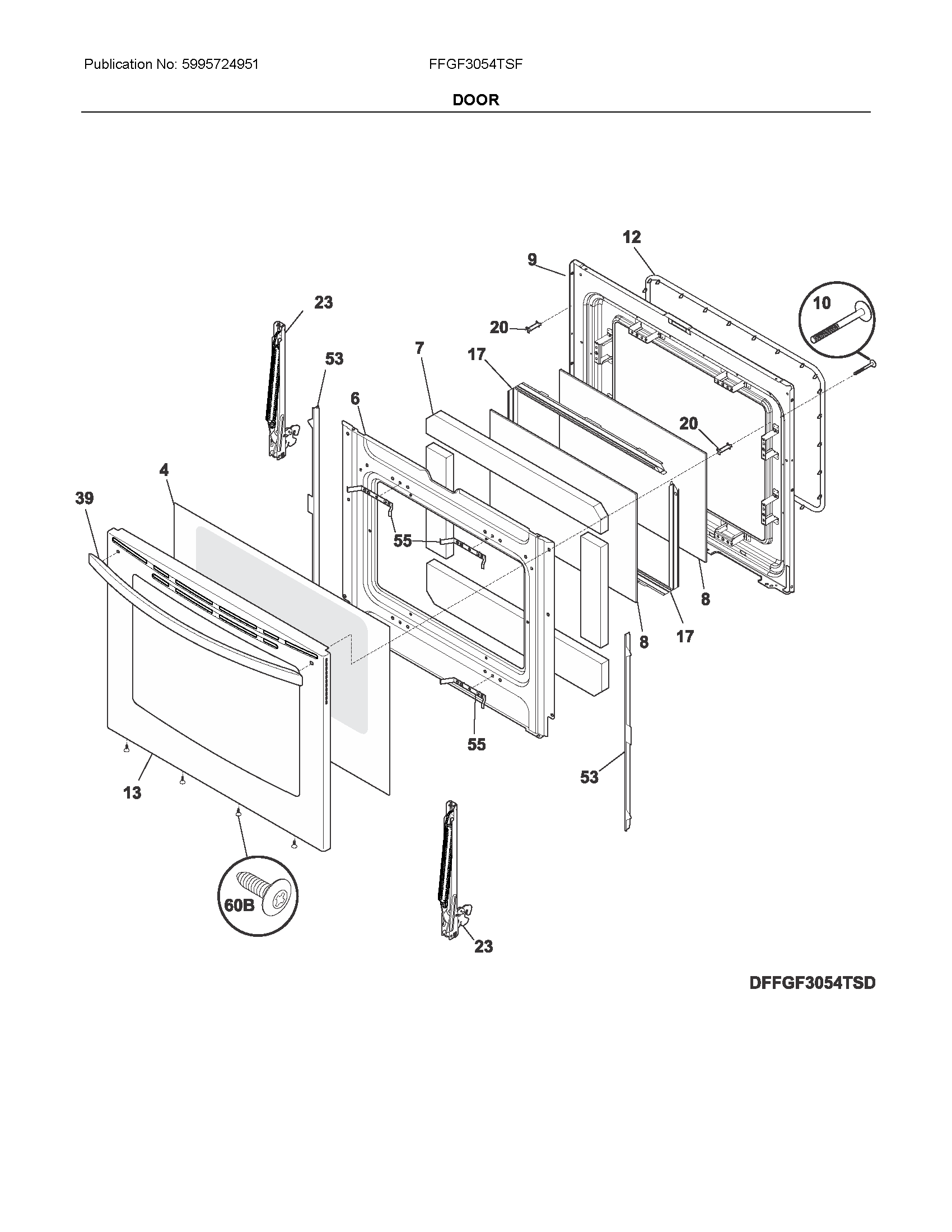 Page - 10 Official Frigidaire FFGF3054TSF gas range parts | Sears ...