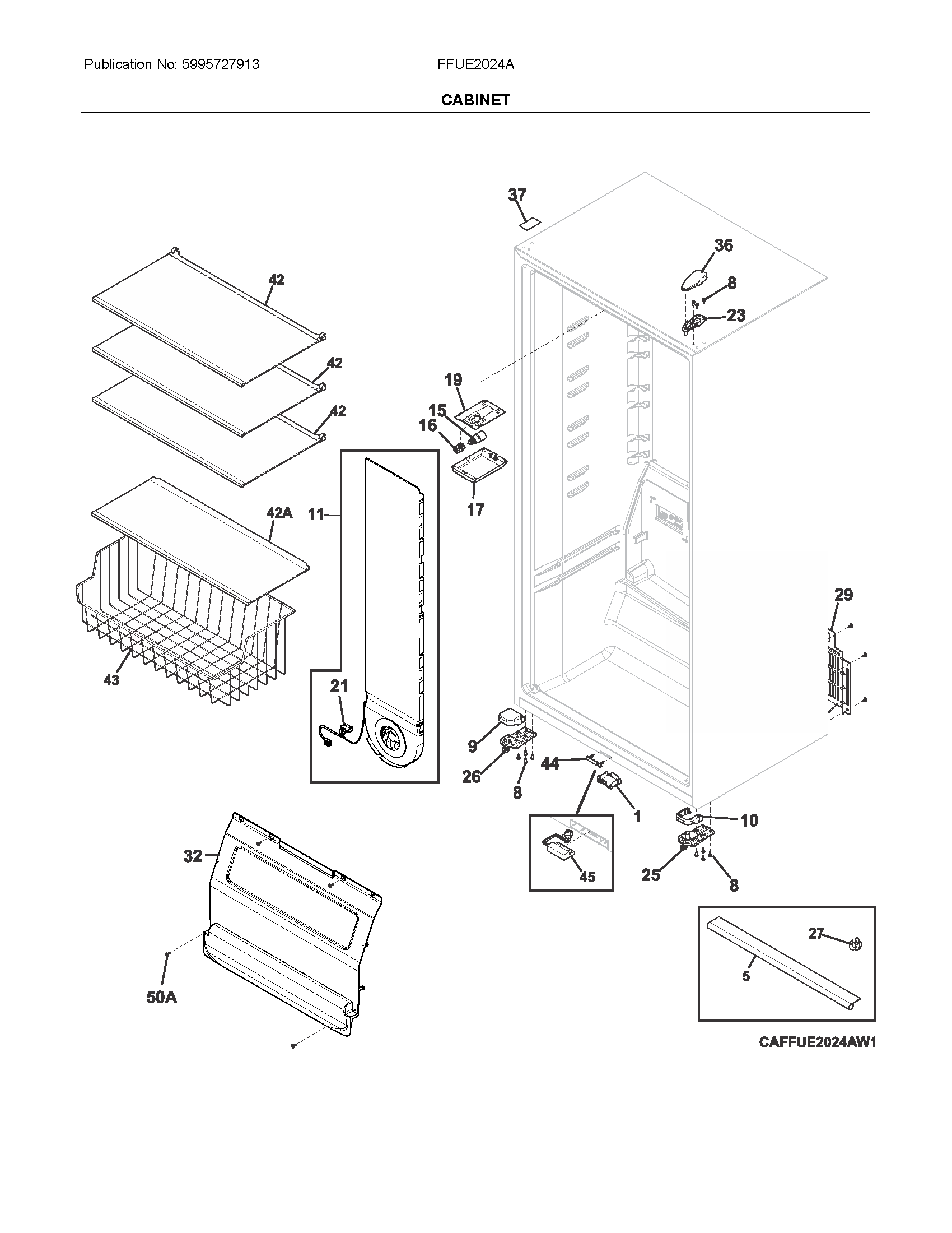 Official Frigidaire FFUE2024AW1 chest freezer parts | Sears PartsDirect