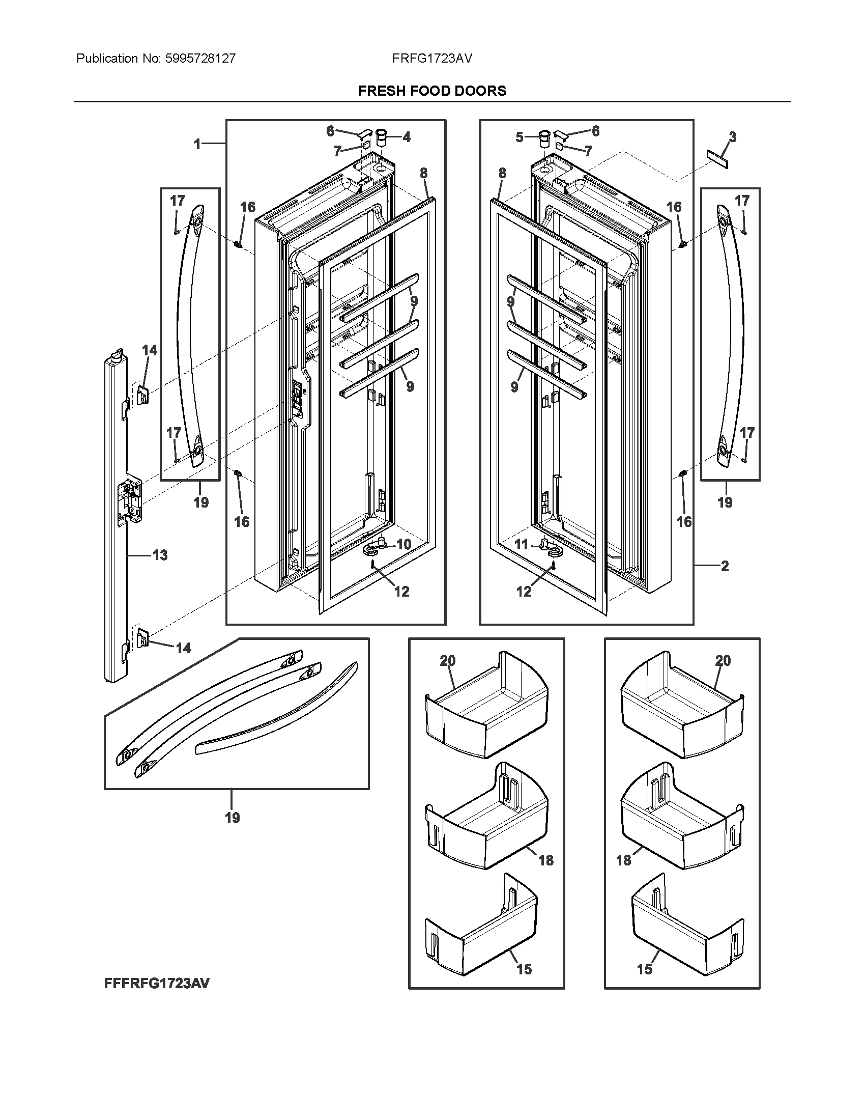 Official Frigidaire FRFG1723AV bottom-mount refrigerator parts | Sears ...