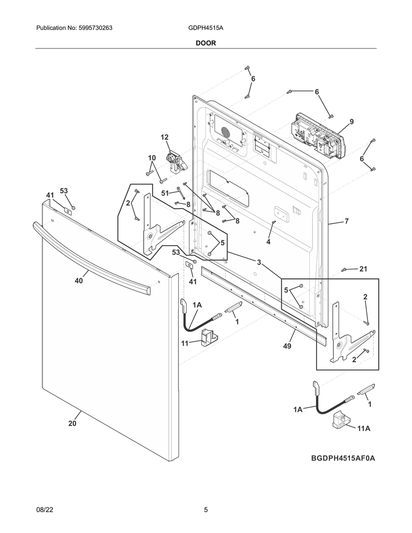 Official Frigidaire GDPH4515AF0A dishwasher parts | Sears PartsDirect