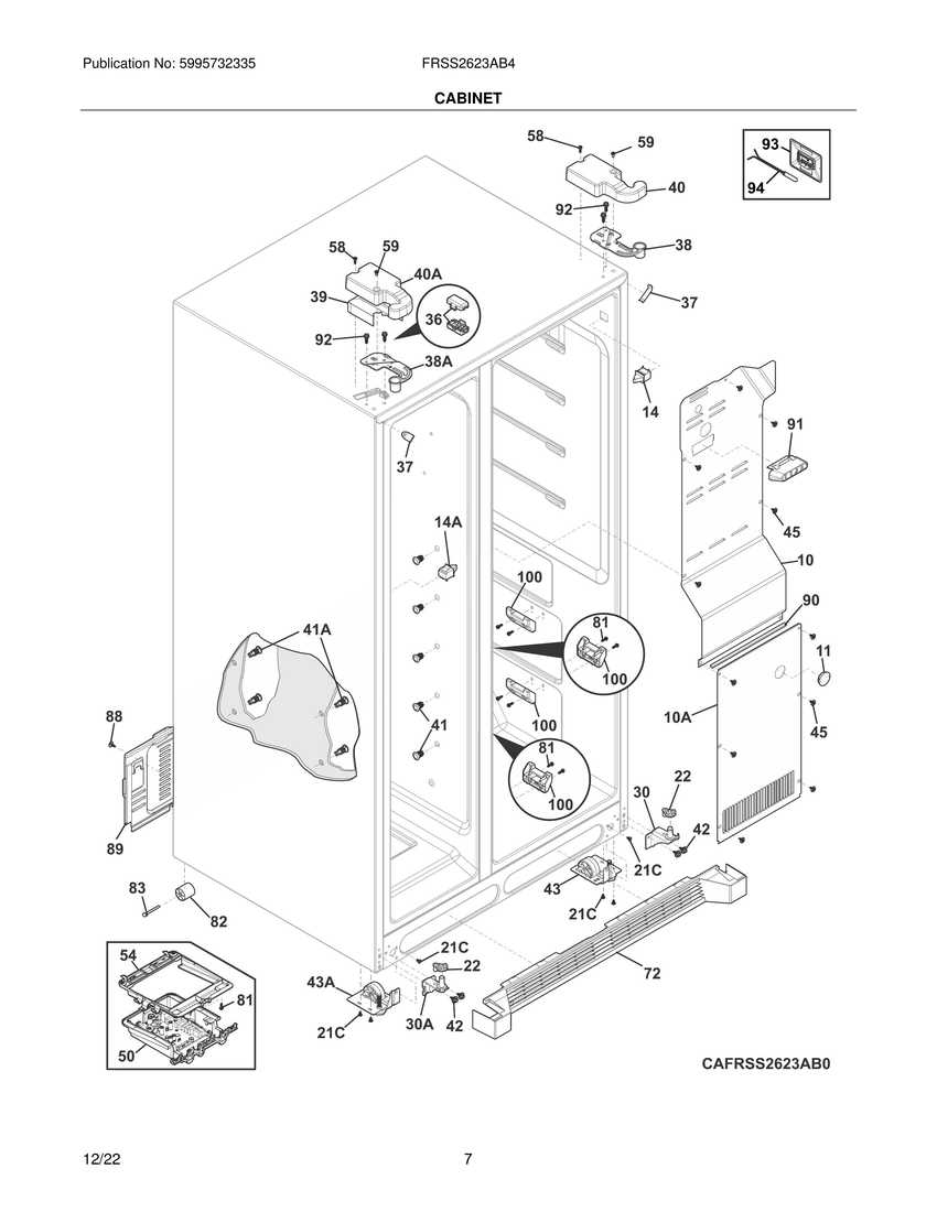 Official Frigidaire FRSS2623AB4 side-by-side refrigerator parts | Sears ...