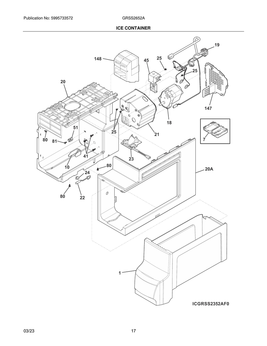 Official Frigidaire GRSS2652AF3 side-by-side refrigerator parts | Sears ...