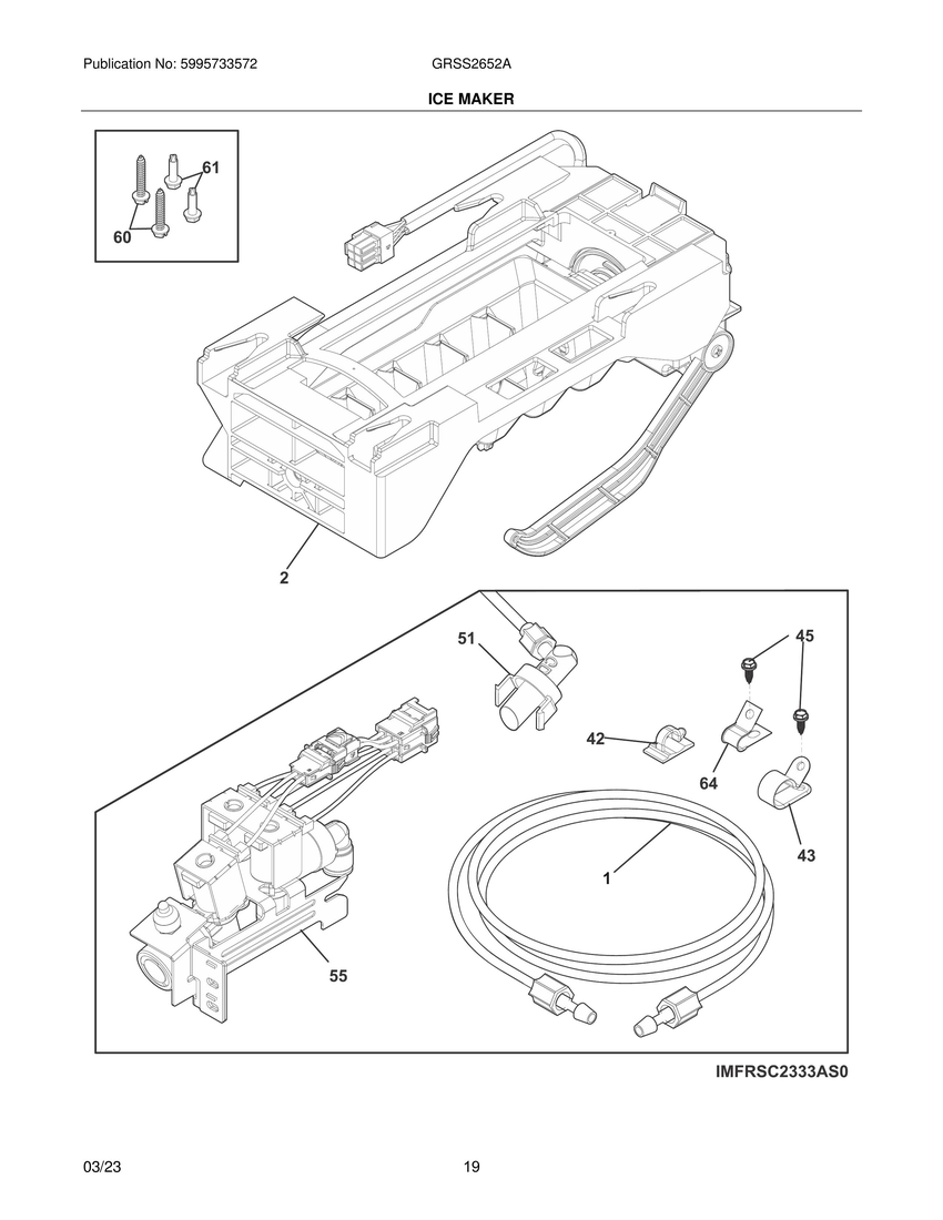 Official Frigidaire GRSS2652AF3 side-by-side refrigerator parts | Sears ...