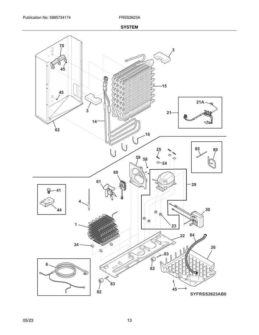 Official Frigidaire FRSS2623AB6 side-by-side refrigerator parts | Sears ...