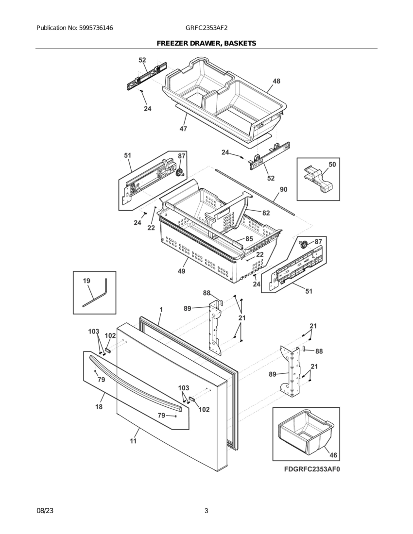 Official Frigidaire GRFC2353AF2 side-by-side refrigerator parts | Sears ...
