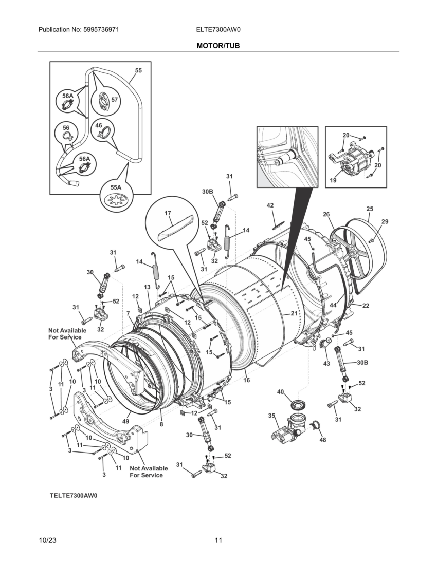 Electrolux ELTE7300AW0 stacked laundry center Parts | Diagrams | Sears ...