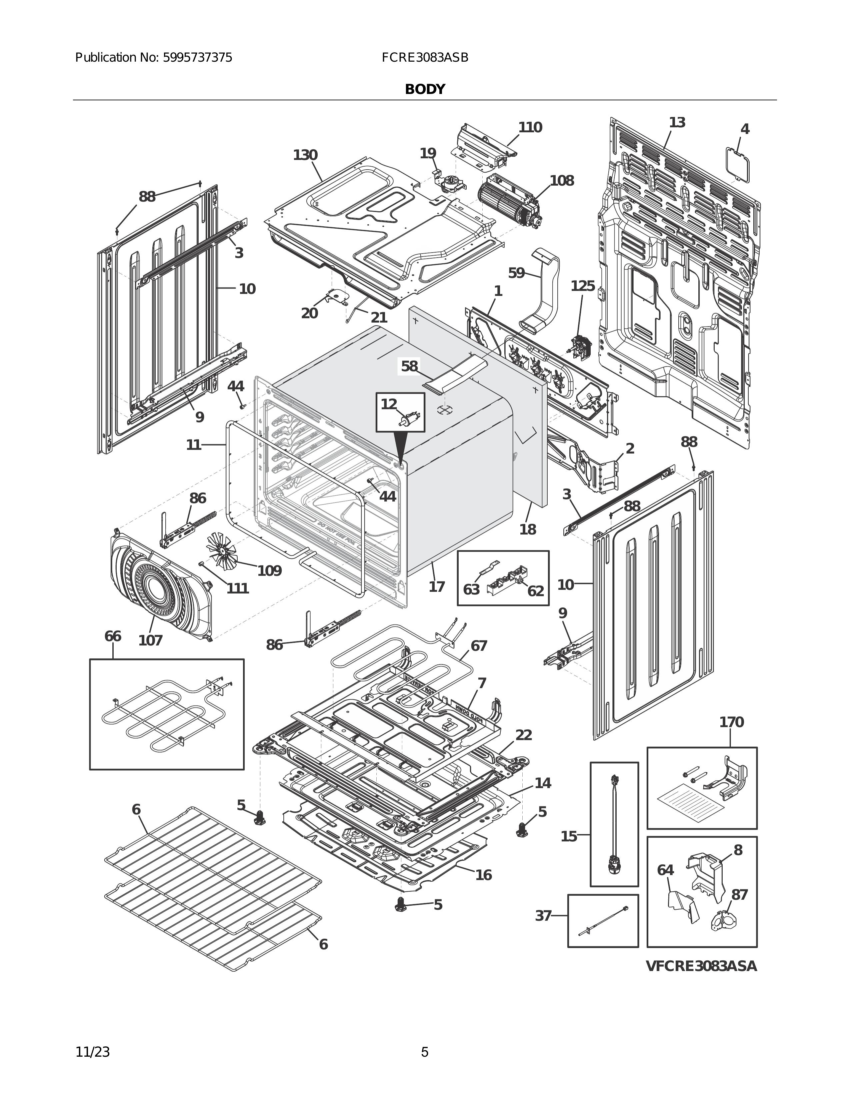Official Frigidaire FCRE3083ASB gas range parts | Sears PartsDirect