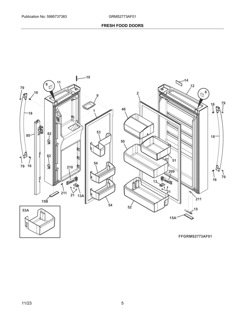 Frigidaire GRMS2773AF01 side-by-side refrigerator Parts | Diagrams ...
