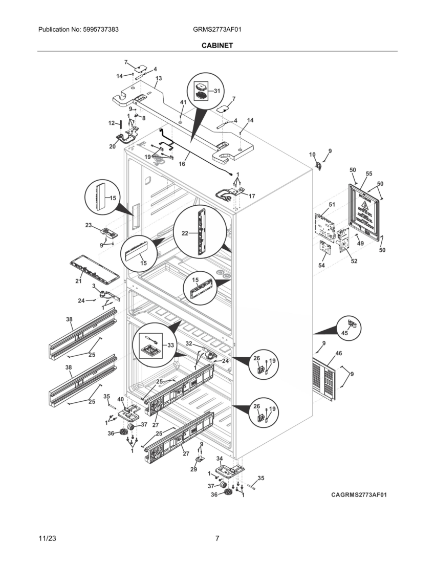 Frigidaire GRMS2773AF01 side-by-side refrigerator Parts | Diagrams ...