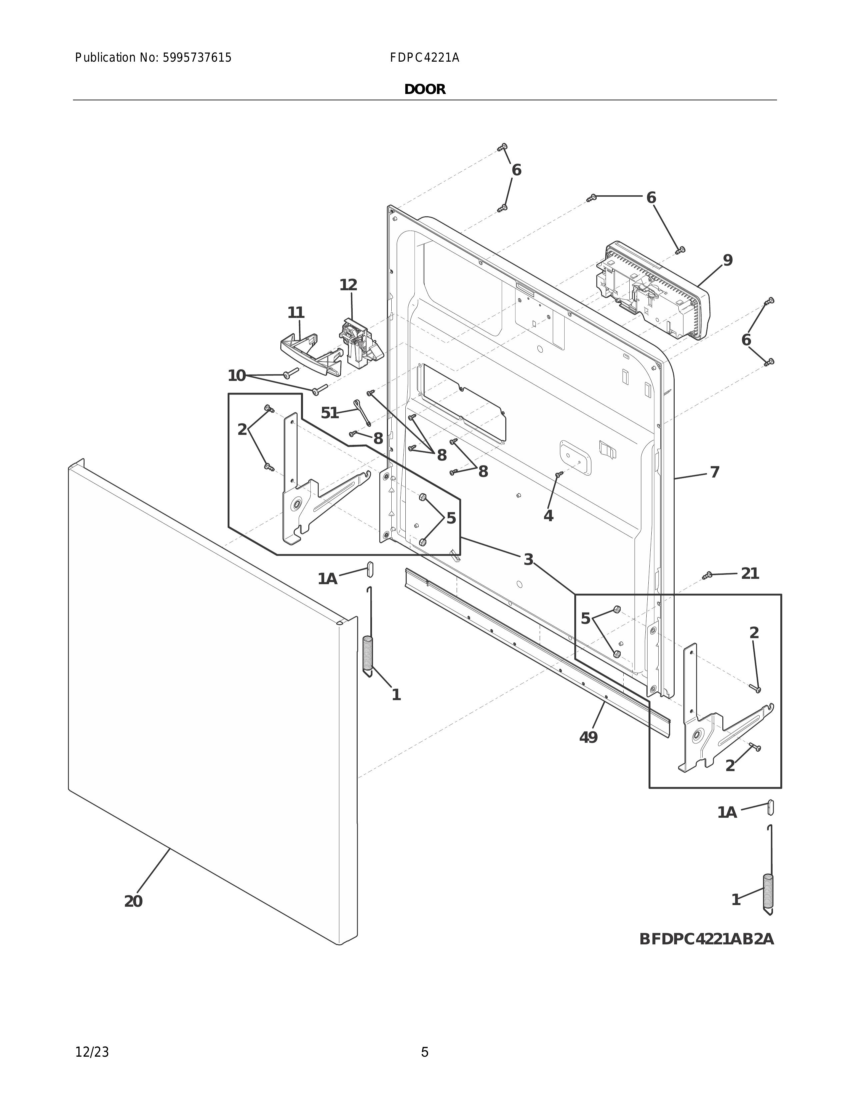 Frigidaire FDPC4221AS3A dishwasher Parts | Diagrams | Sears PartsDirect