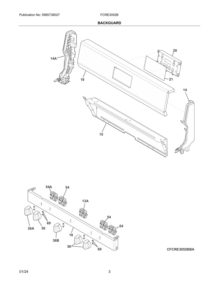 Official Frigidaire FCRE3052BSA gas range parts | Sears PartsDirect