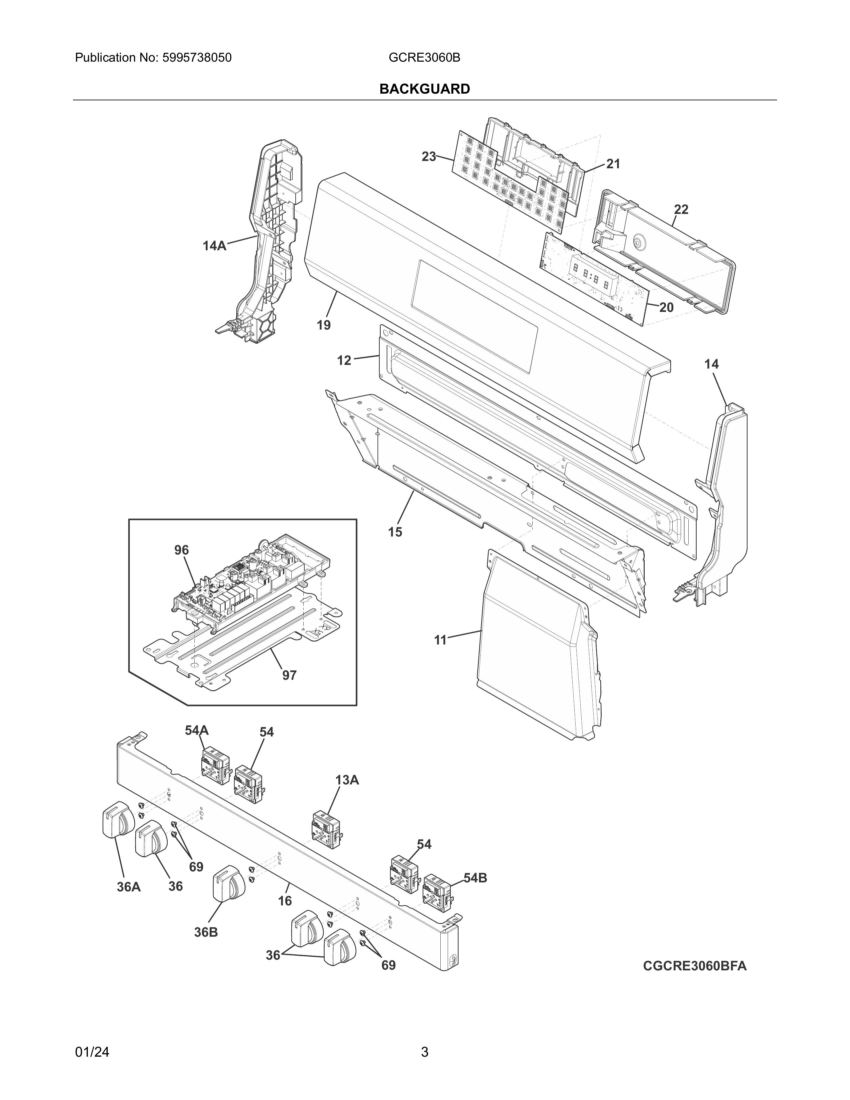 Frigidaire GCRE3060BDA gas range Parts | Diagrams | Sears PartsDirect