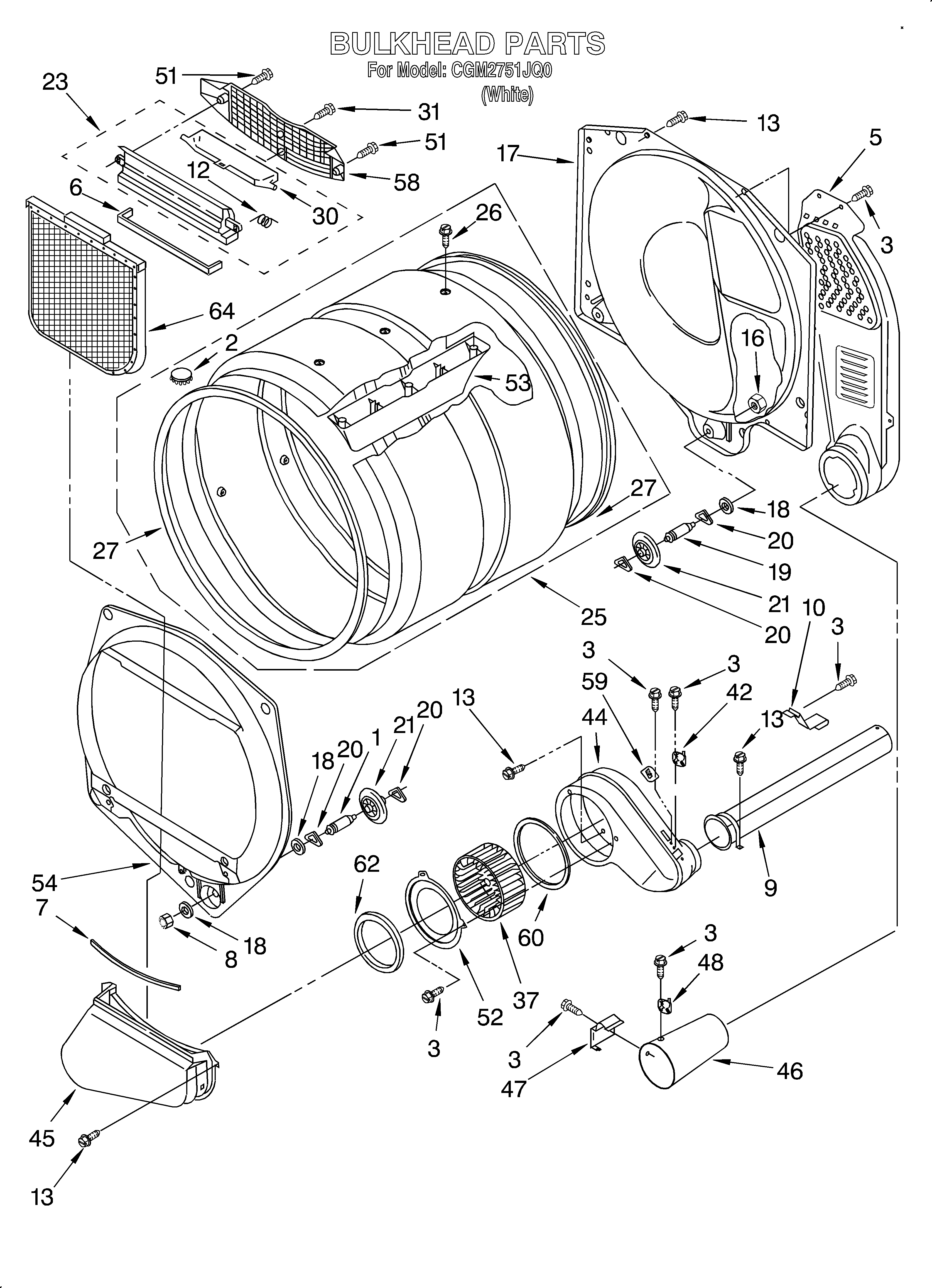 Whirlpool CGM2751JQ0 dryer Parts | Diagrams, Installation guides ...
