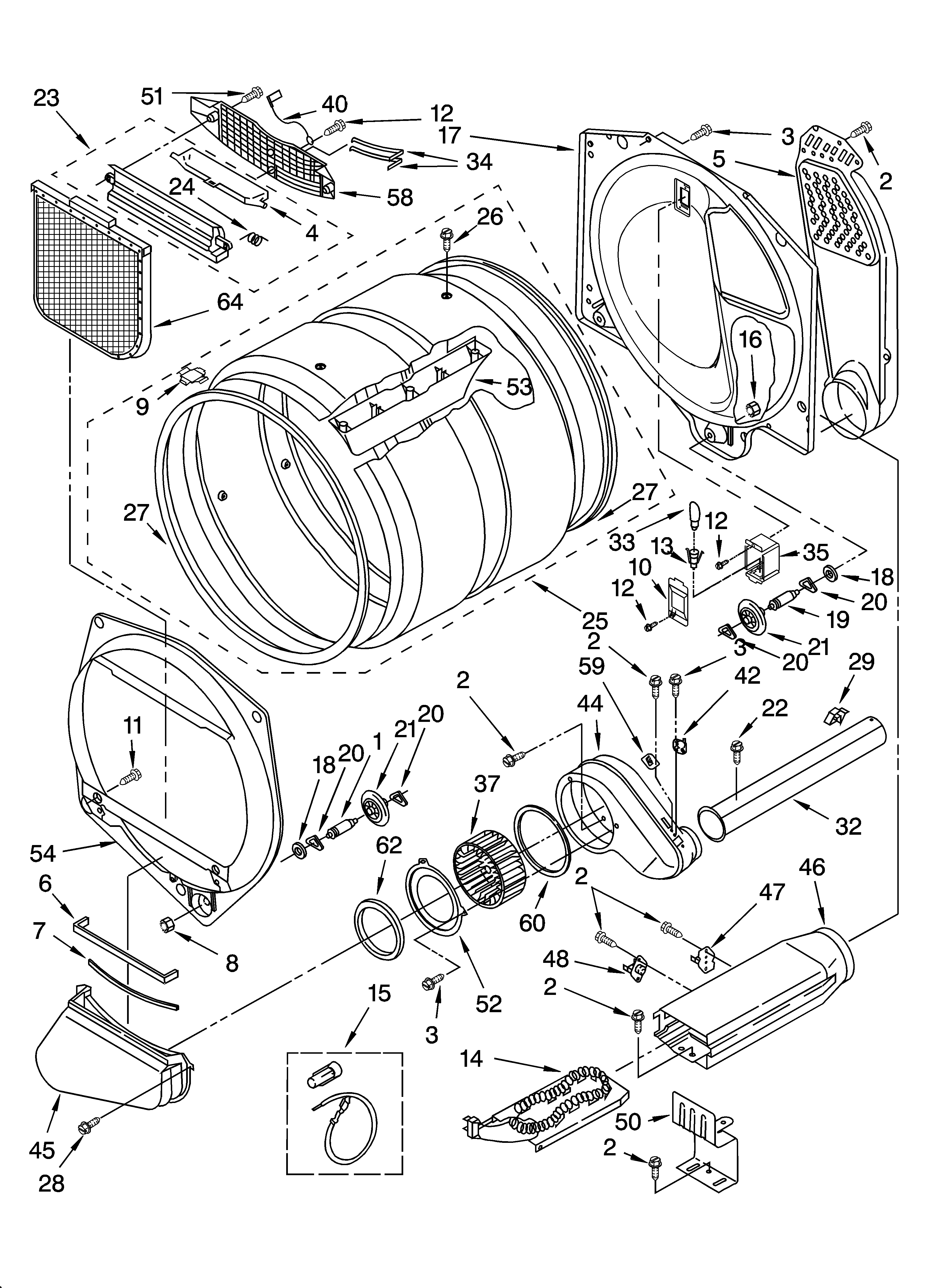 Page - 13 Official Whirlpool GEQ9800PB0 dryer parts | Sears PartsDirect