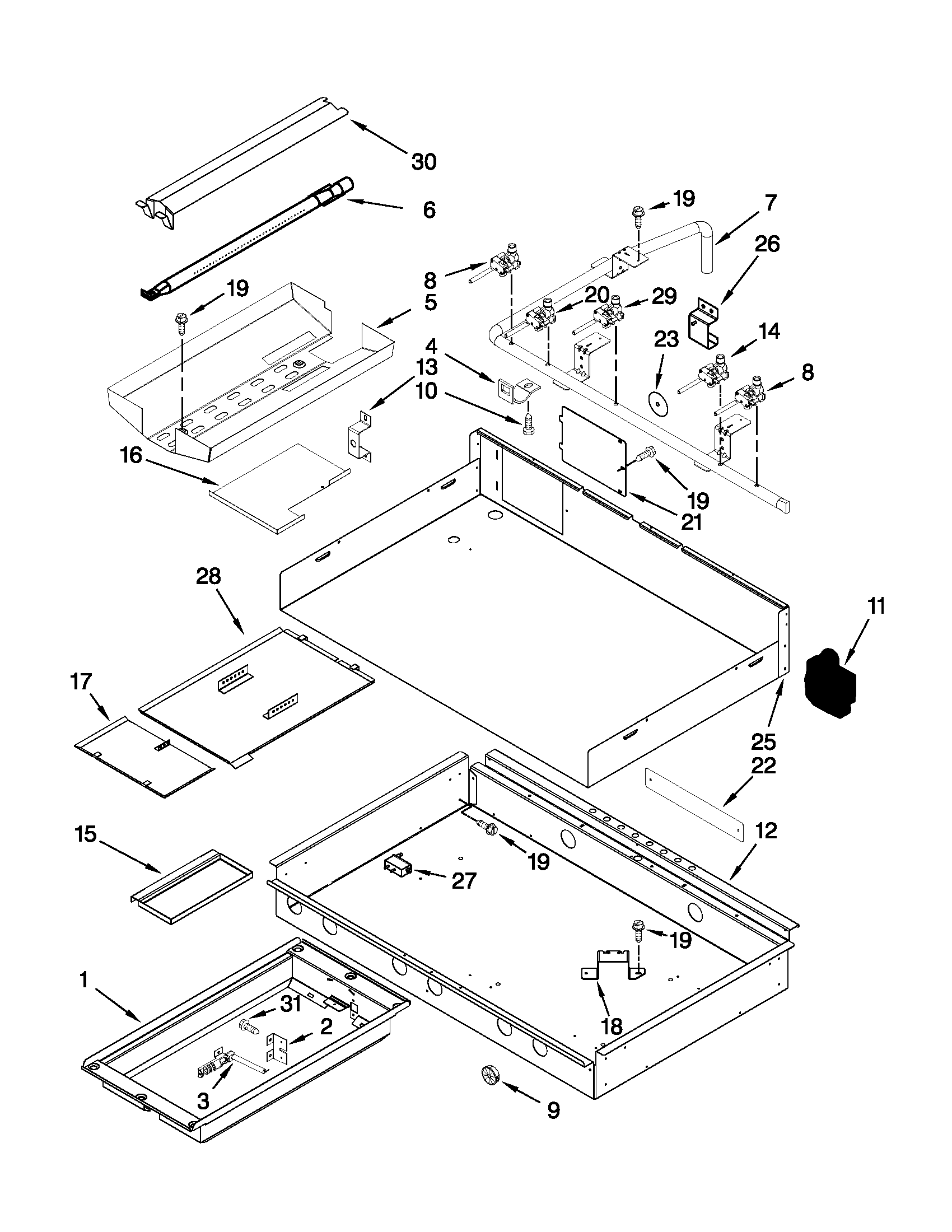 Official KitchenAid KGCU462VSS00 gas cooktop parts | Sears PartsDirect