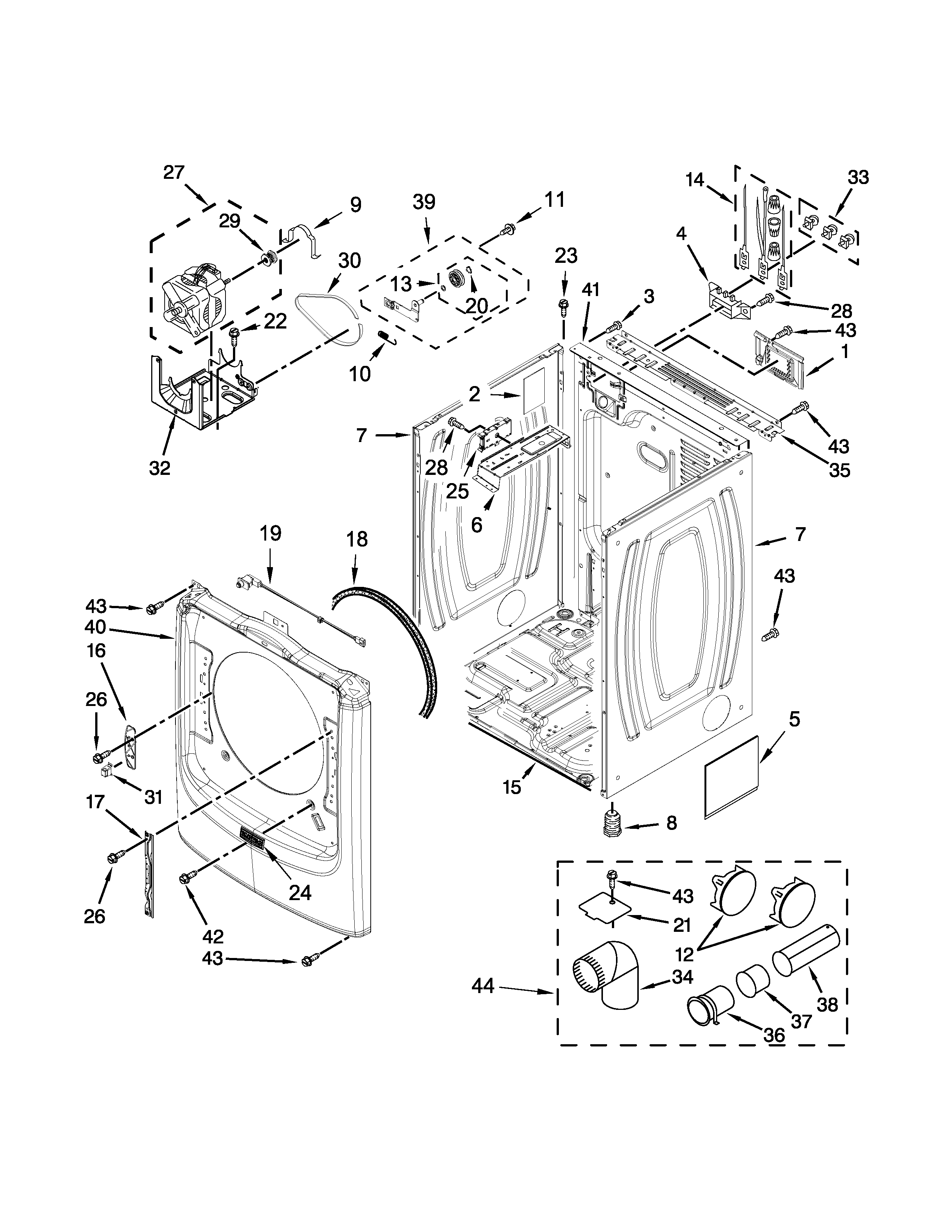 Page - 13 Official Maytag MED8200FW0 dryer parts | Sears PartsDirect