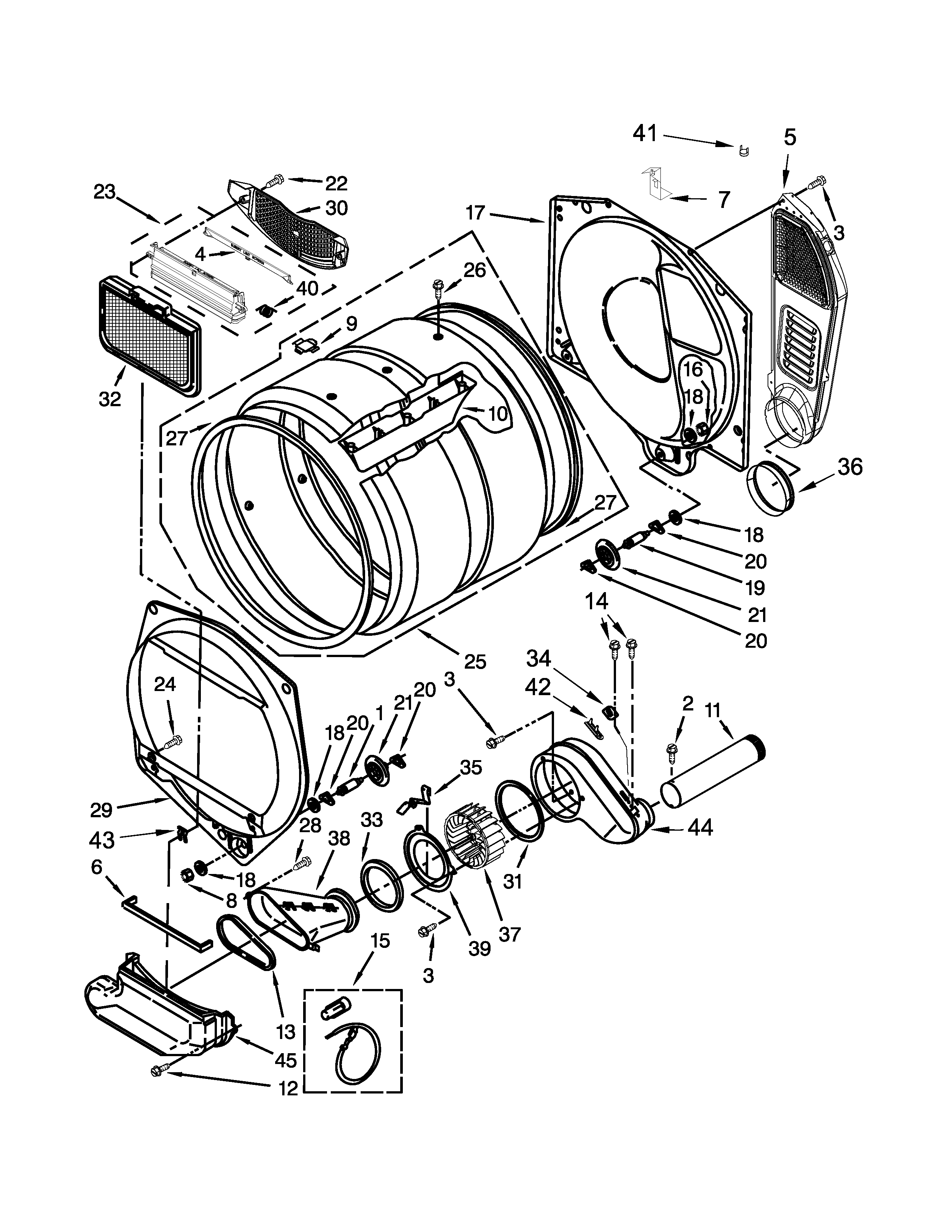 Page - 3 Official Whirlpool WGT4027EW0 stacked laundry center parts ...