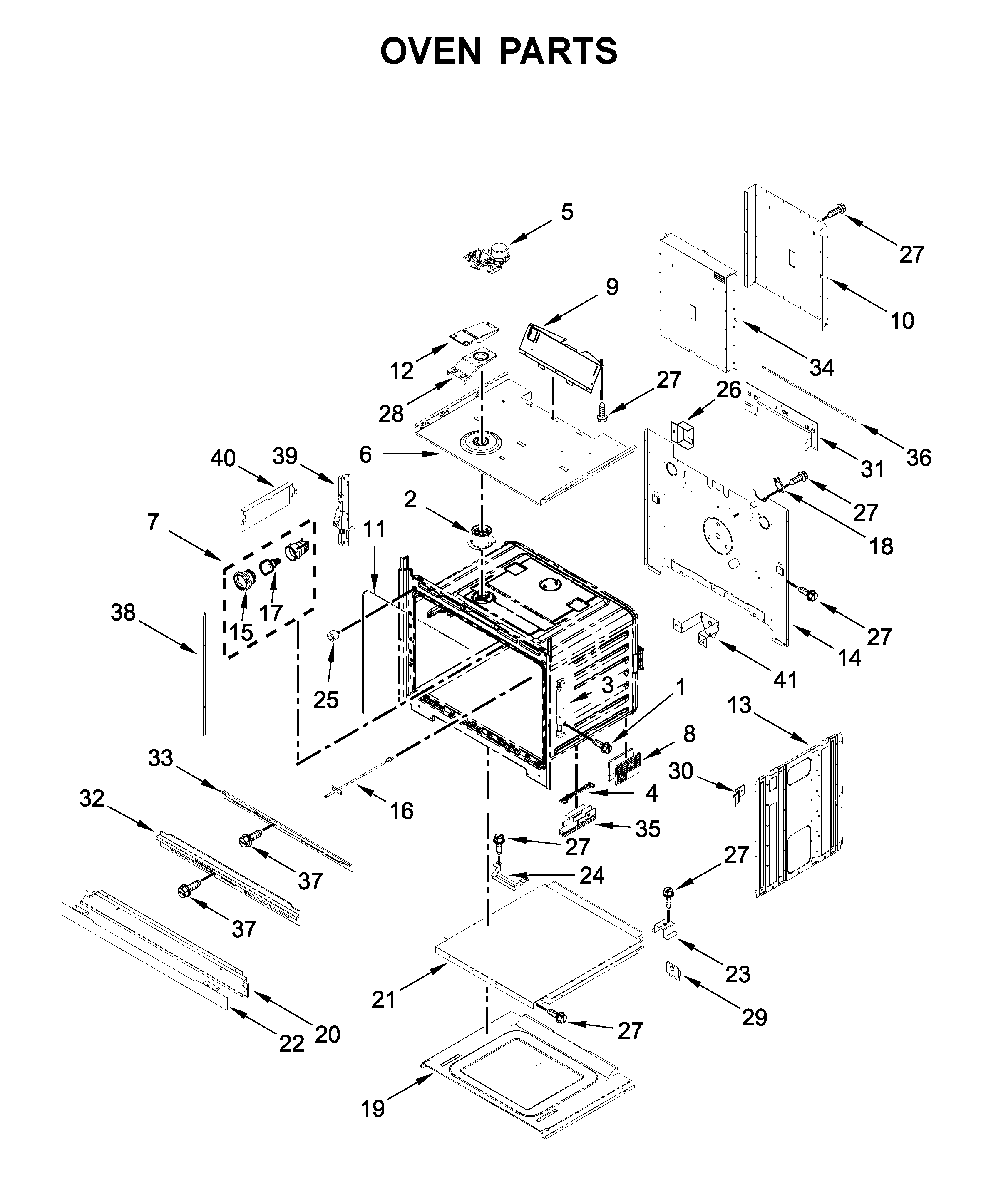 Official Whirlpool WOD77EC7HS01 electric wall oven parts | Sears ...