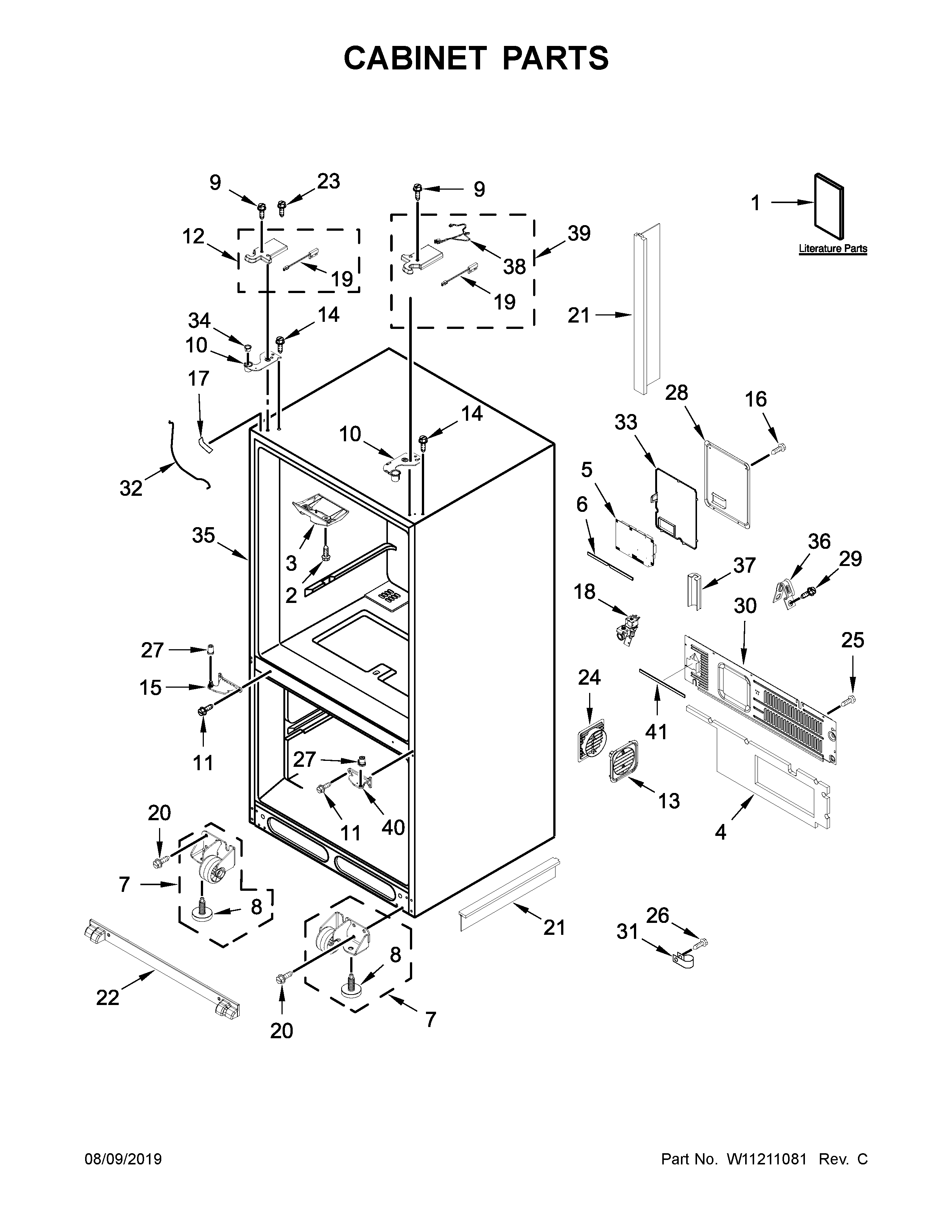 Official KitchenAid KRFC704FPS01 bottom-mount refrigerator parts ...