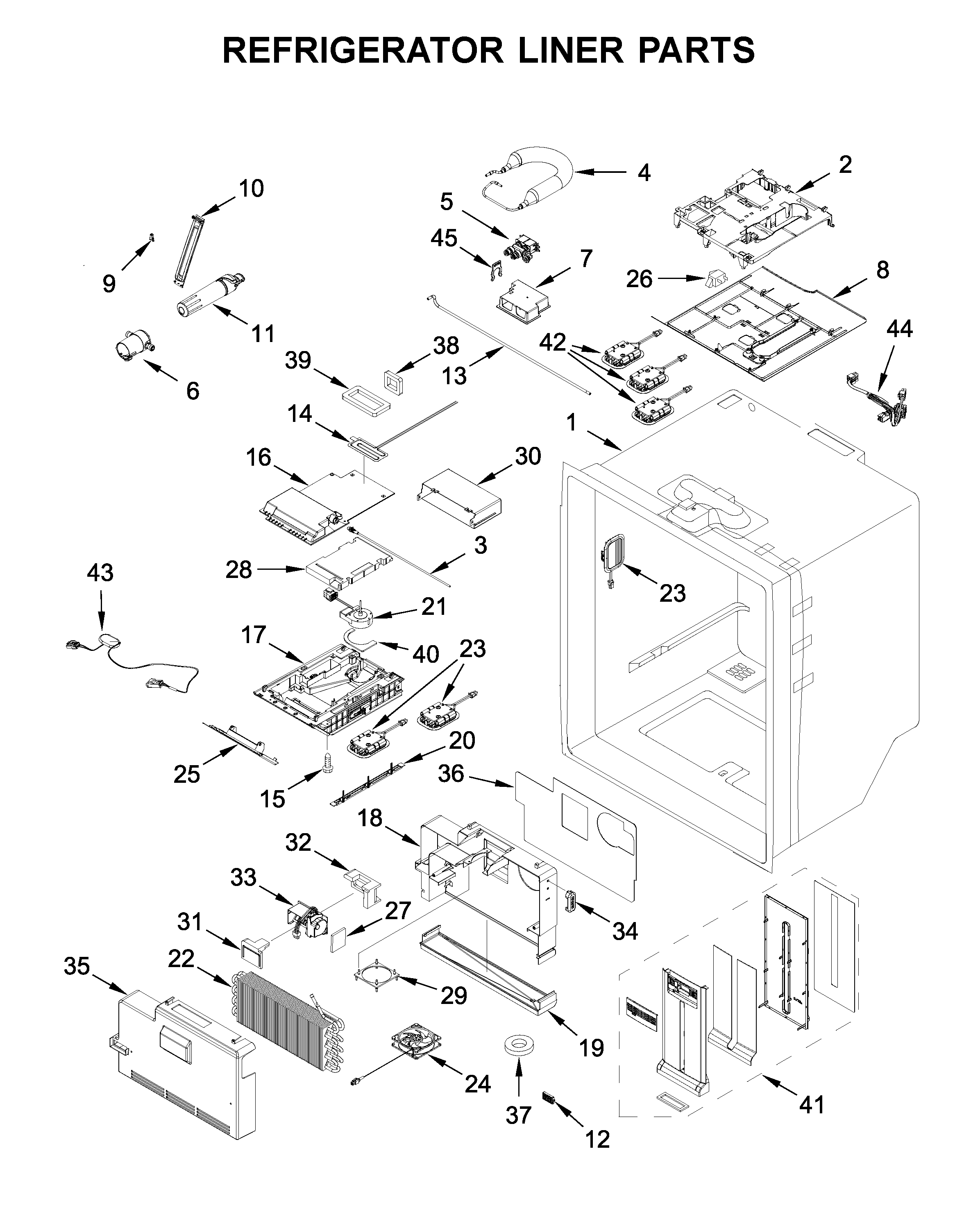 Official KitchenAid KRMF706ESS04 bottom-mount refrigerator parts ...