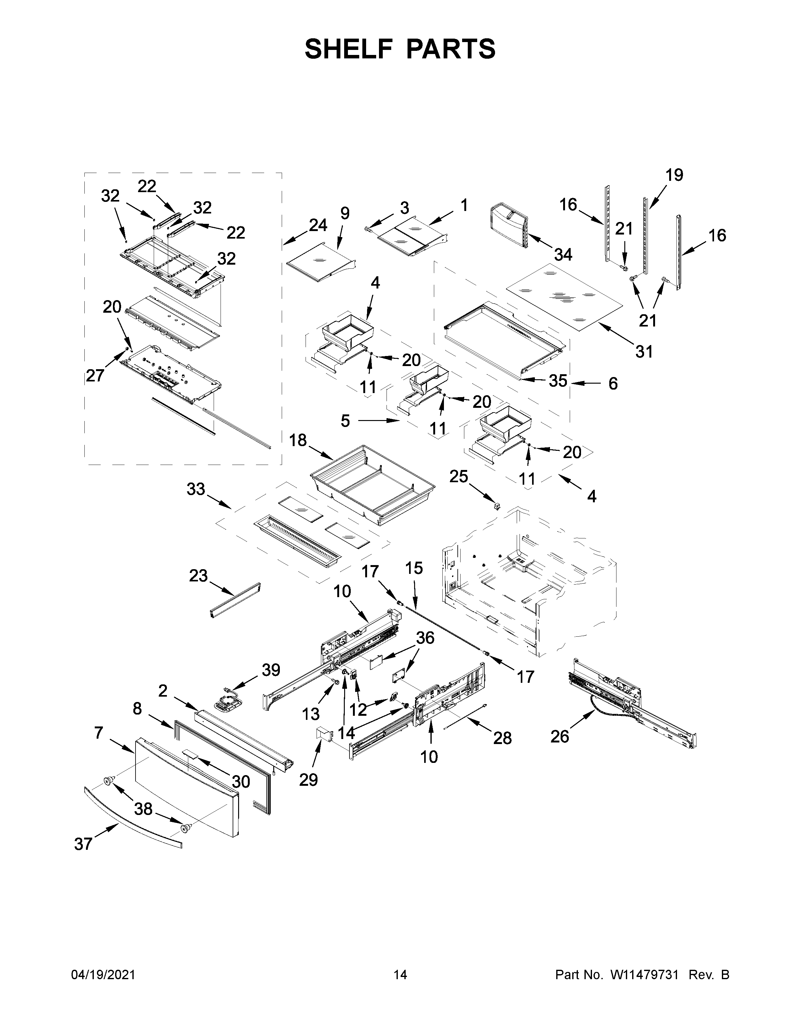 Official Whirlpool WRX986SIHZ02 bottom-mount refrigerator parts | Sears ...
