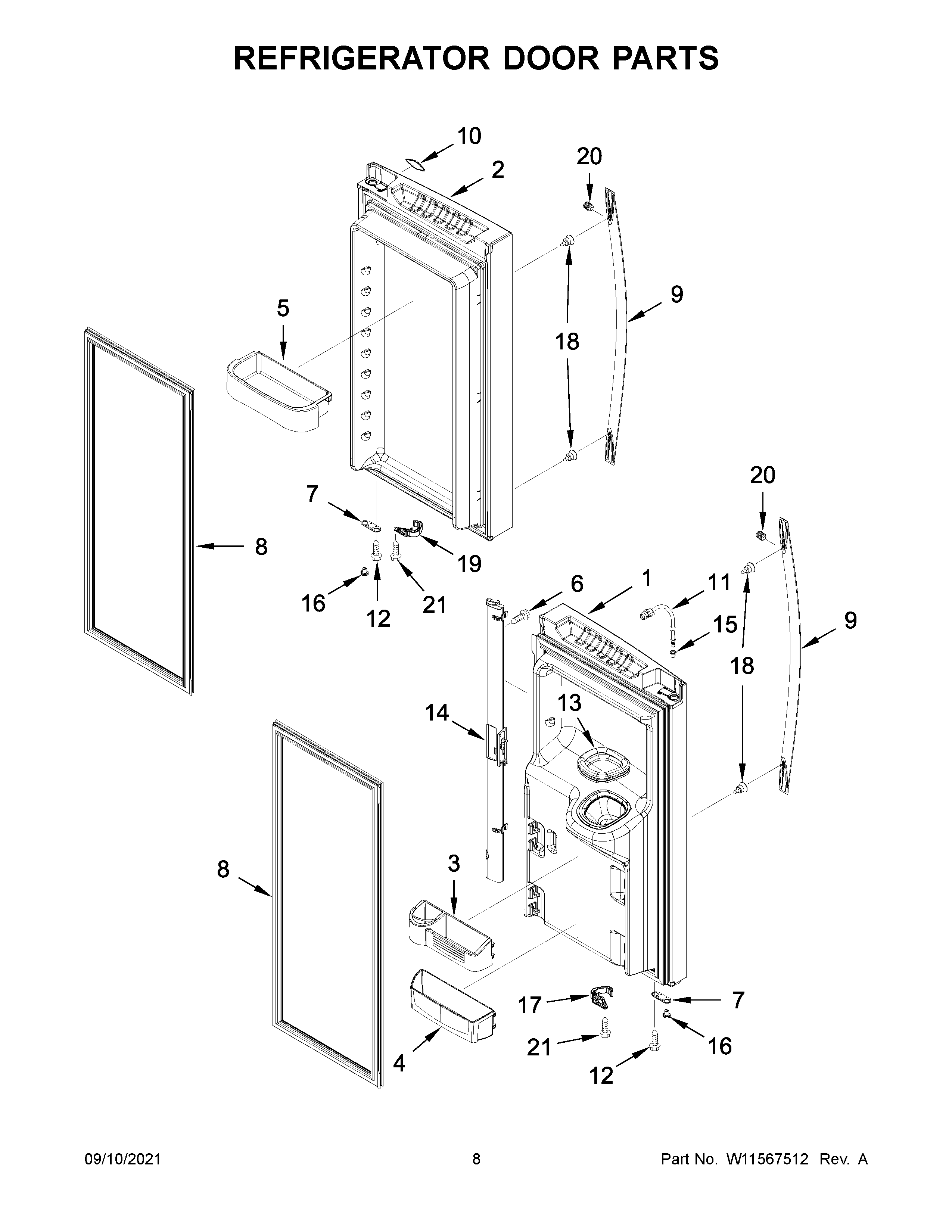 Official Whirlpool WRF555SDFZ15 bottom-mount refrigerator parts | Sears ...