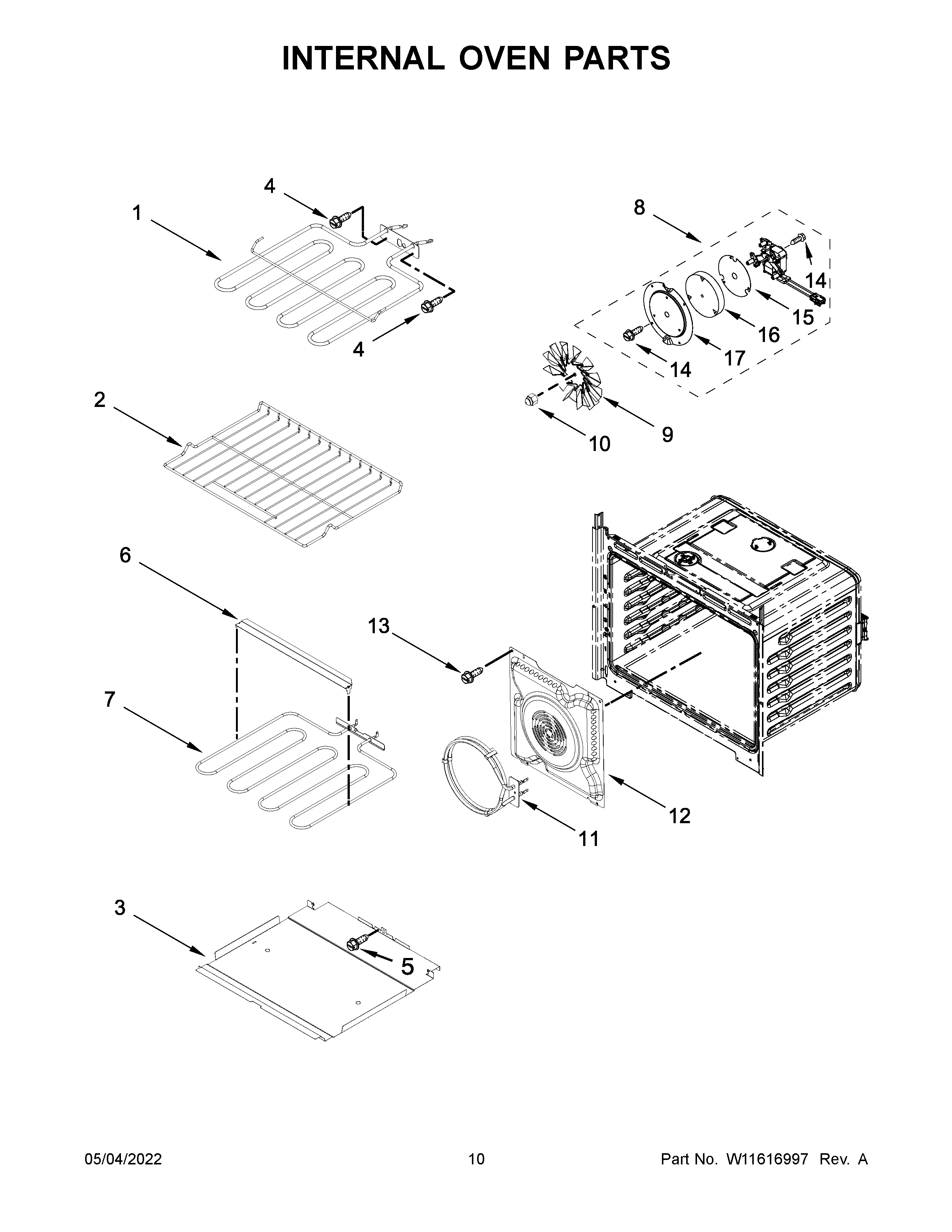 Page - 8 Official Whirlpool WOD77EC0HS20 electric wall oven parts ...