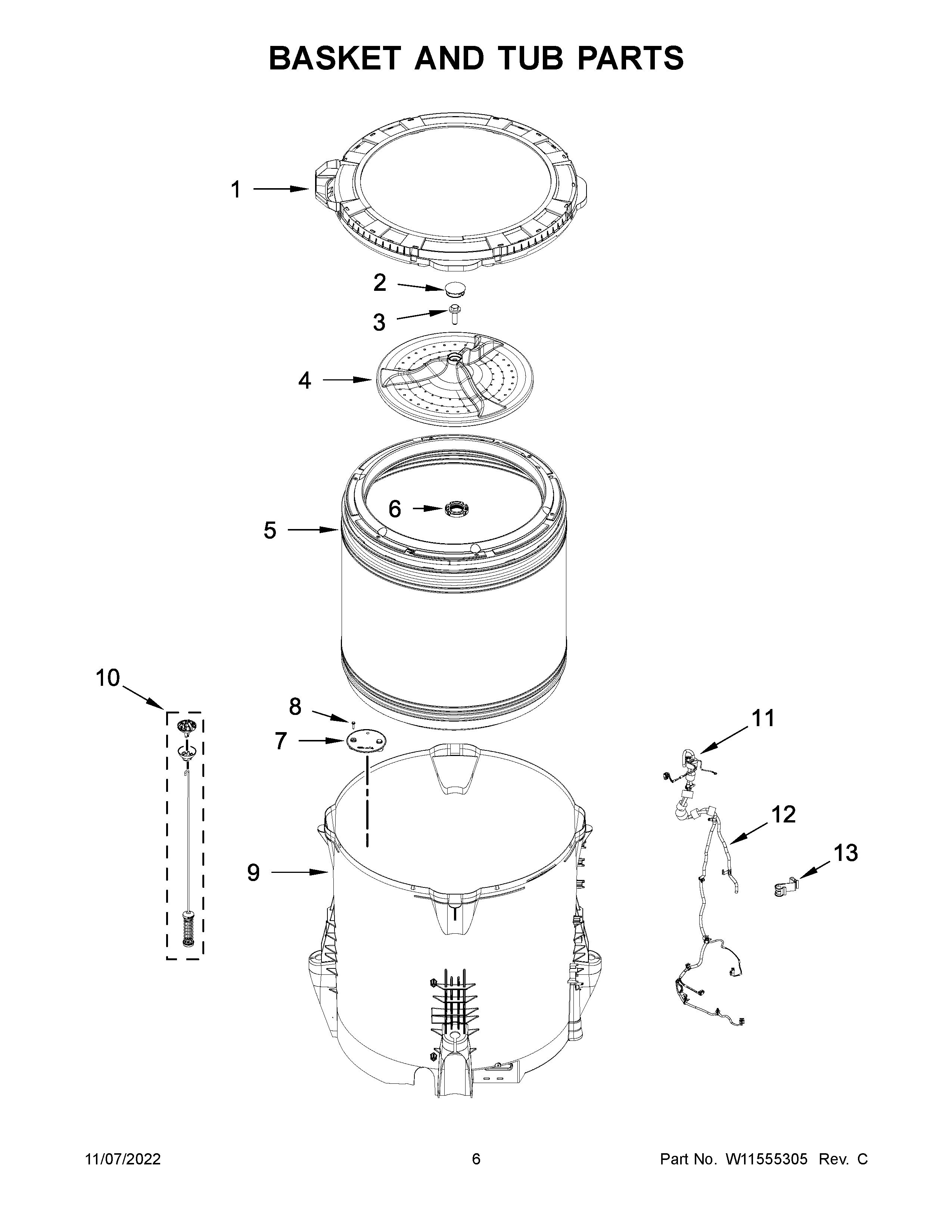 Official Whirlpool WTW5010LW0 washer parts | Sears PartsDirect