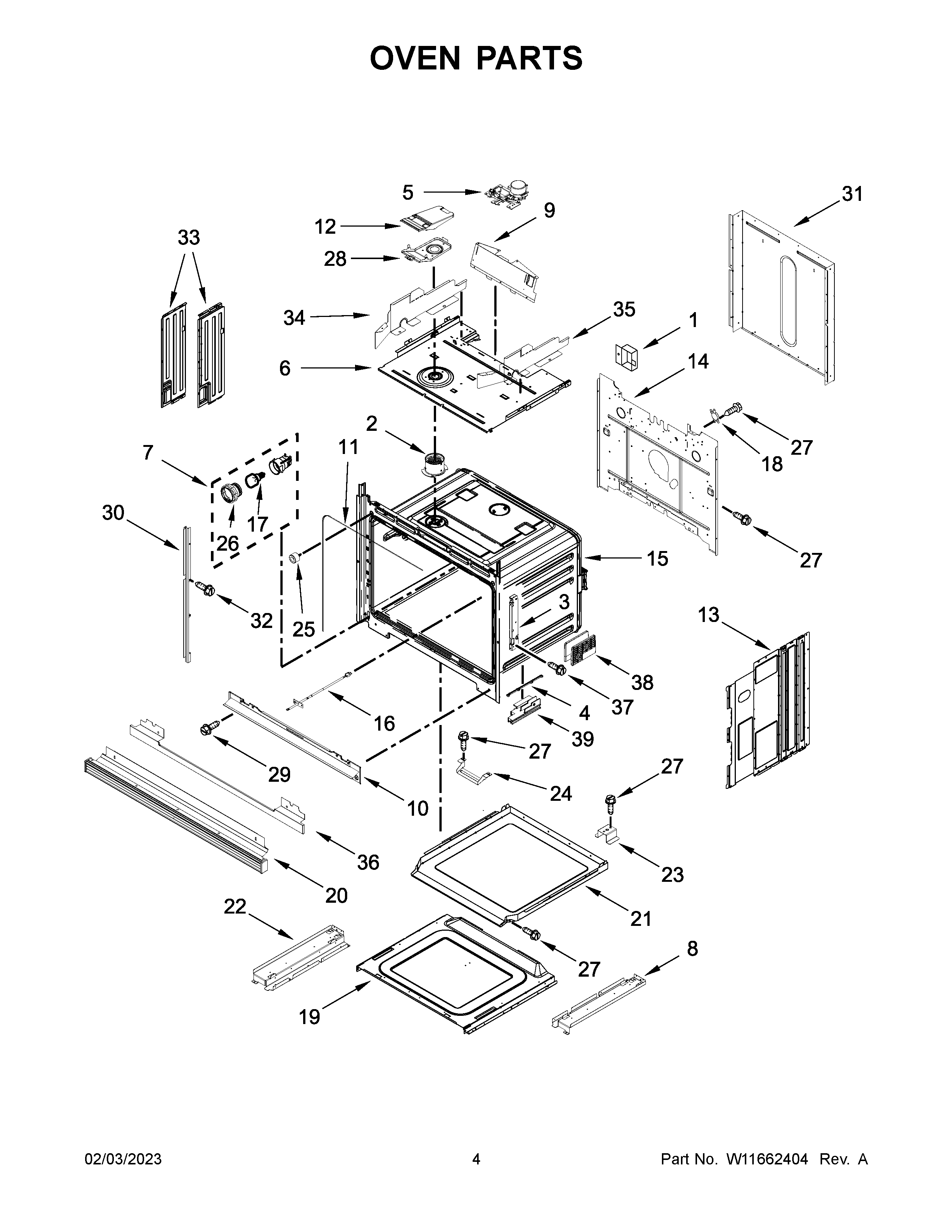 Page - 14 Whirlpool WOC75EC0HS22 wall oven/microwave combo Parts ...