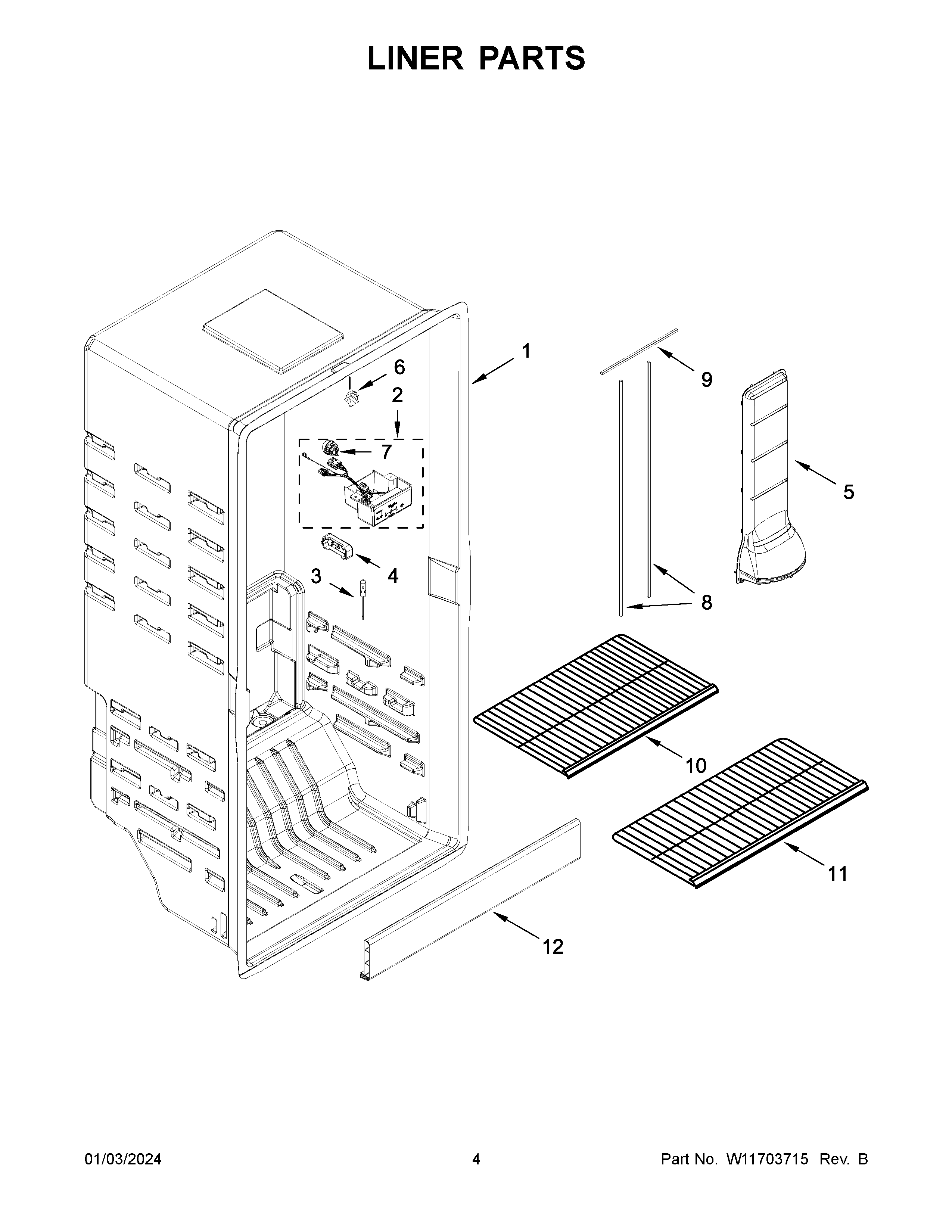 Page - 8 Official Whirlpool WZF34X16DW10 upright freezer parts | Sears ...
