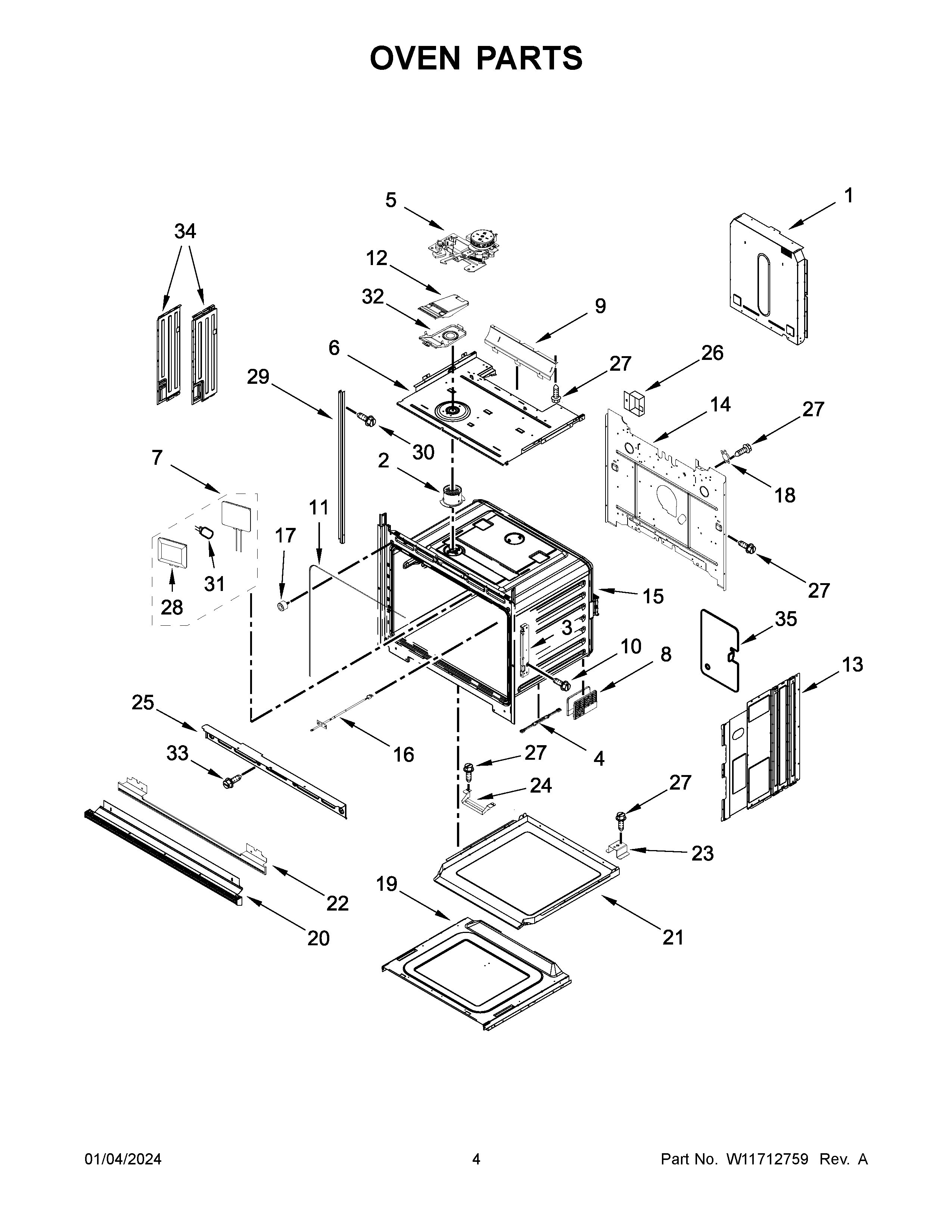 Page - 17 Official KitchenAid KOES530PPS00 electric wall oven parts ...