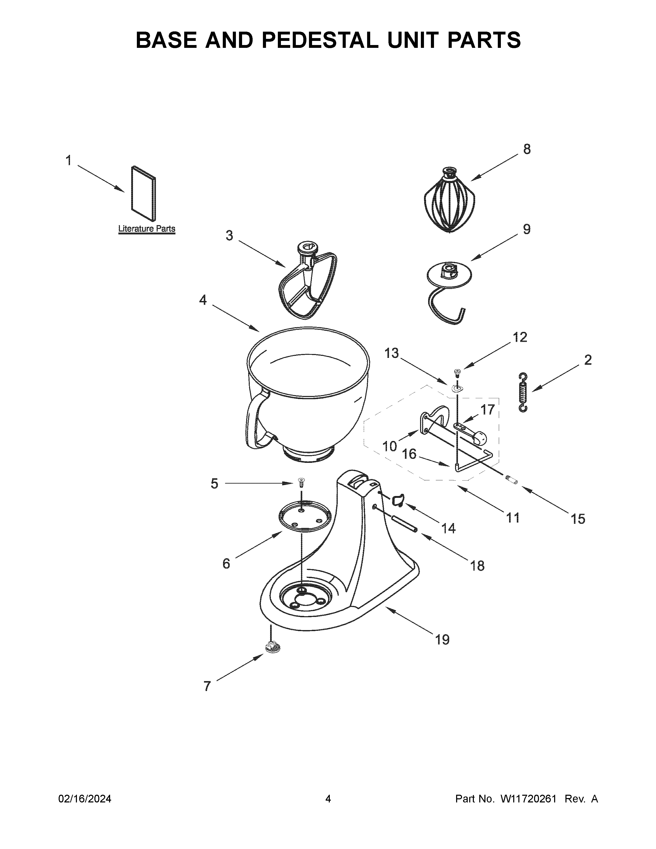 Page - 13 Official KitchenAid 5KSM192XDAAG5 stand mixer parts | Sears ...