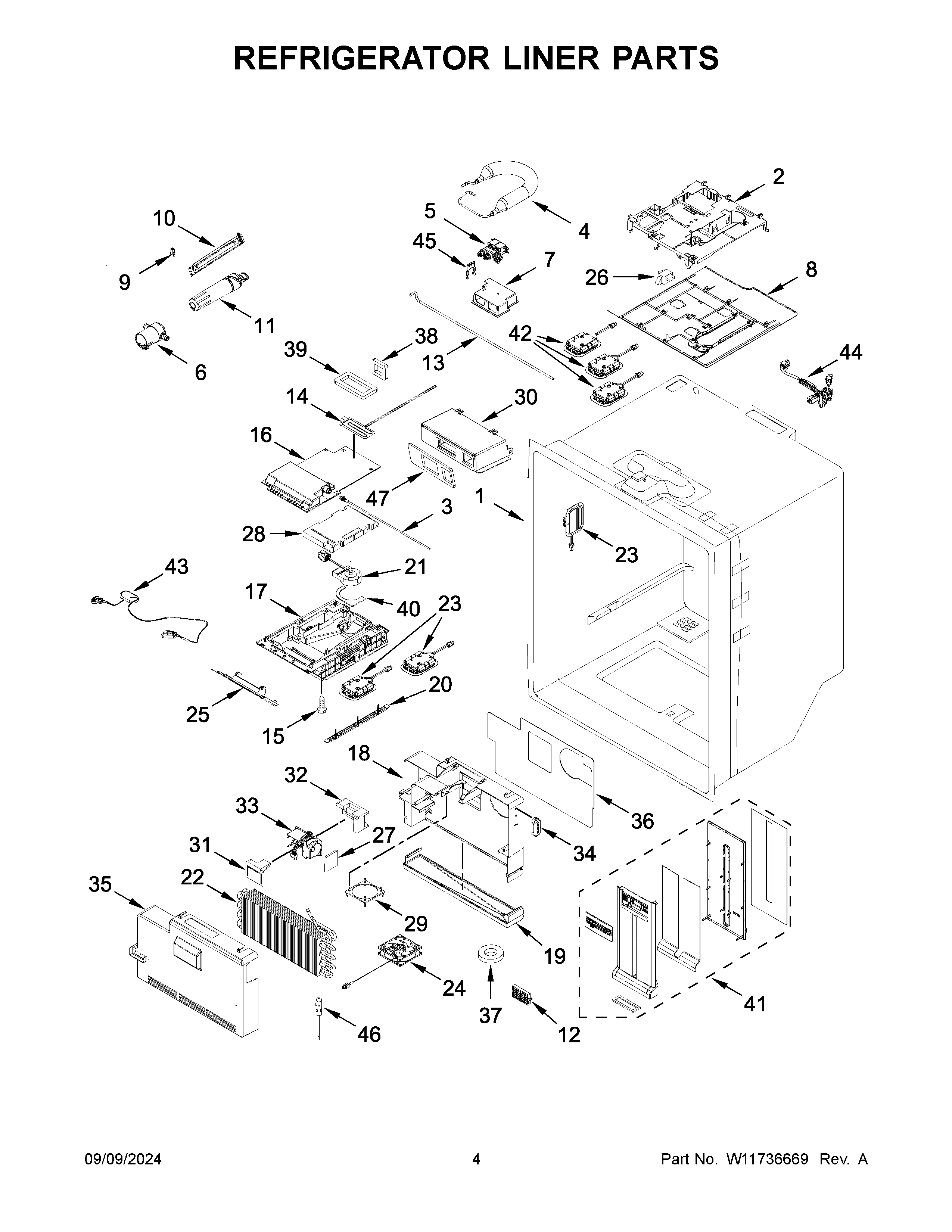 Official KitchenAid KRMF706ESS06 bottom-mount refrigerator parts ...