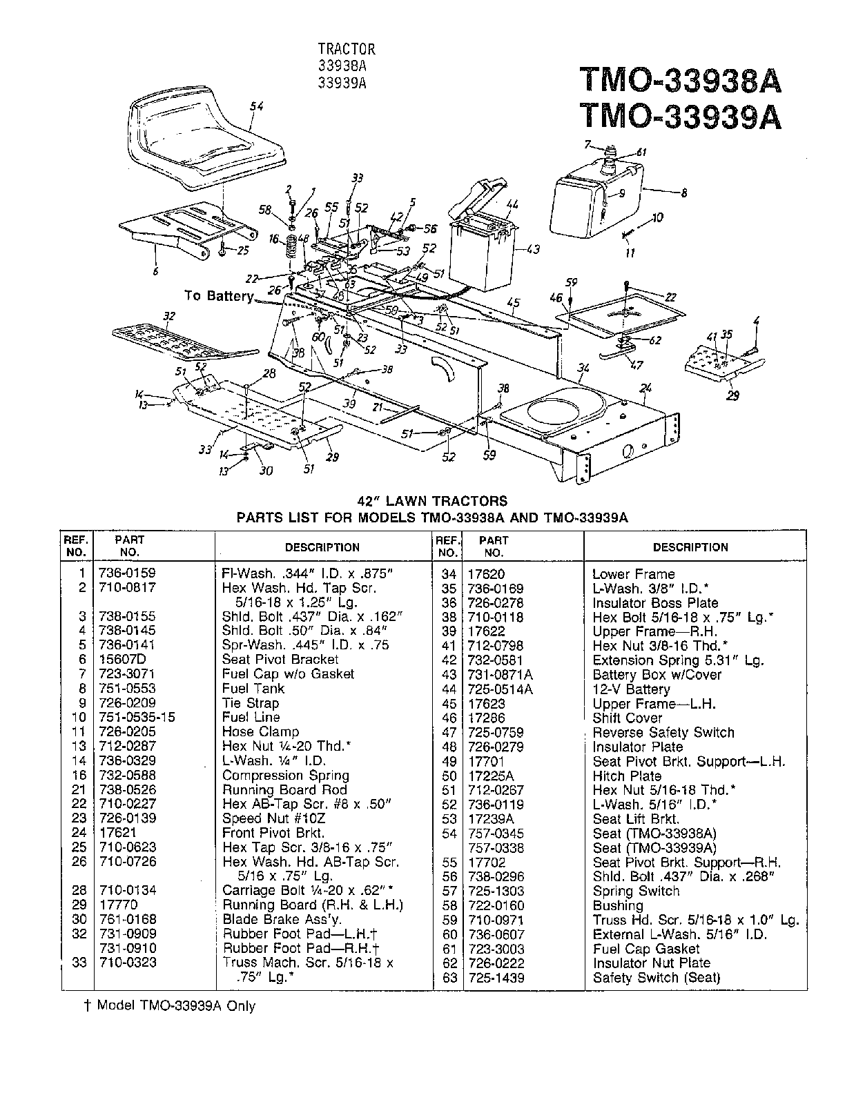 Page - 13 Official MTD 33938A front-engine lawn tractor parts | Sears ...