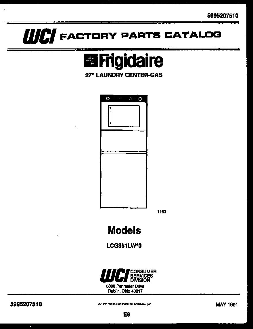 Page - 21 Official Frigidaire LCG851LW0 stacked laundry center parts ...
