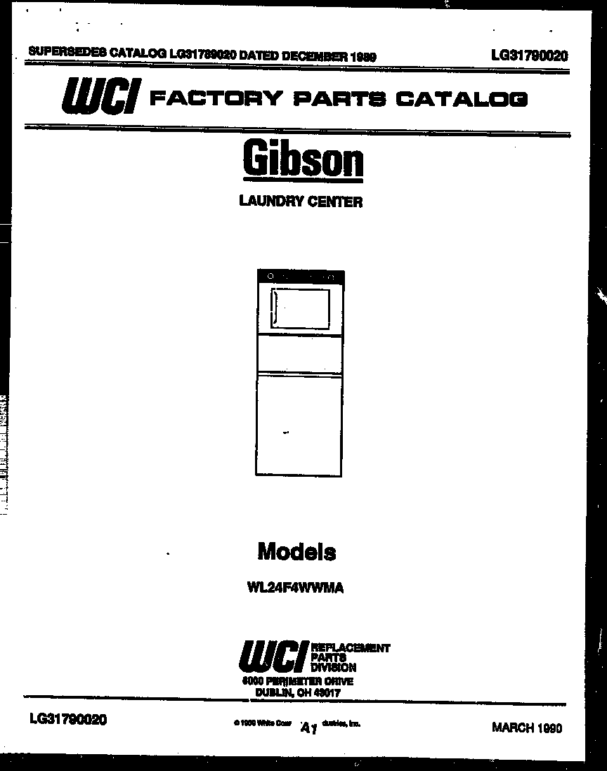 Page - 15 Official Gibson WL24F4WWMA stacked laundry center parts ...