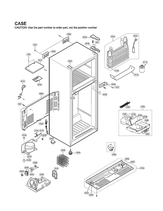 Official LG LRTLS2403S/00 top-mount refrigerator parts | Sears PartsDirect