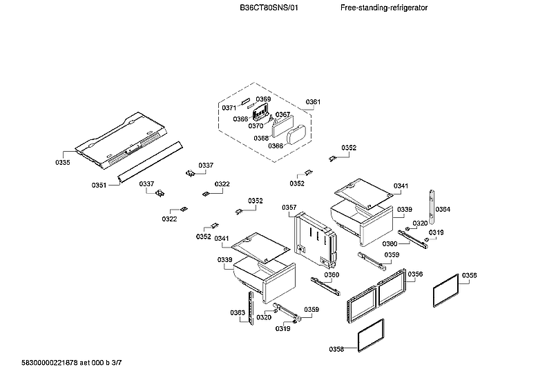 Official Bosch B36CT80SNS/01 bottom-mount refrigerator parts | Sears ...