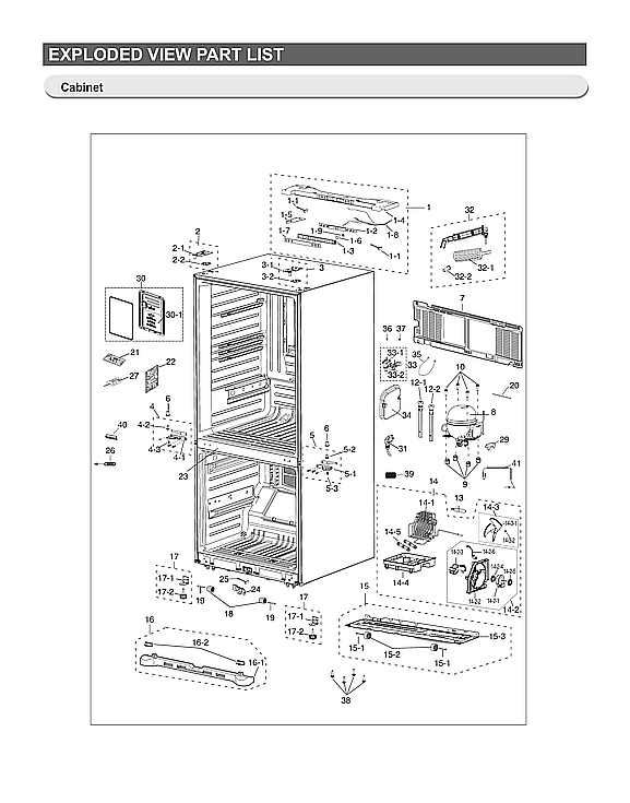 Official Samsung RF18HFENBSR/US-52 bottom-mount refrigerator parts ...