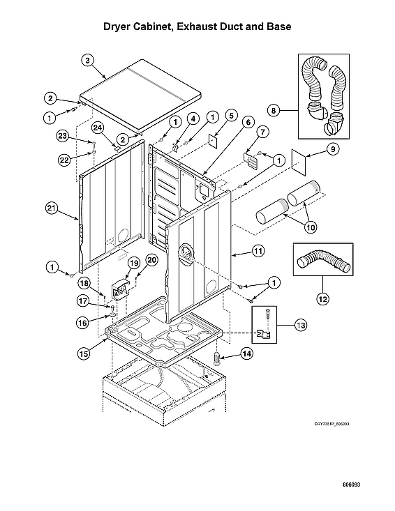 Official Speed Queen ATEE9AGP173TW01 stacked laundry center parts ...