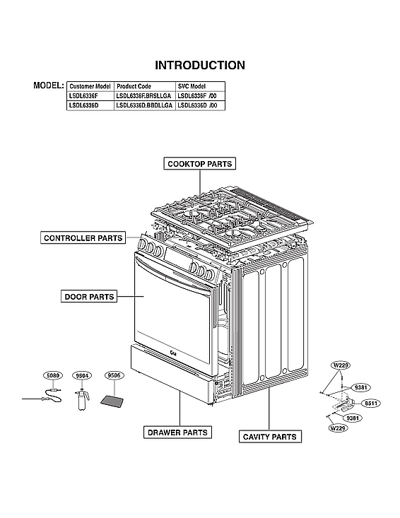 Official LG LSDL6336F/00 range parts | Sears PartsDirect