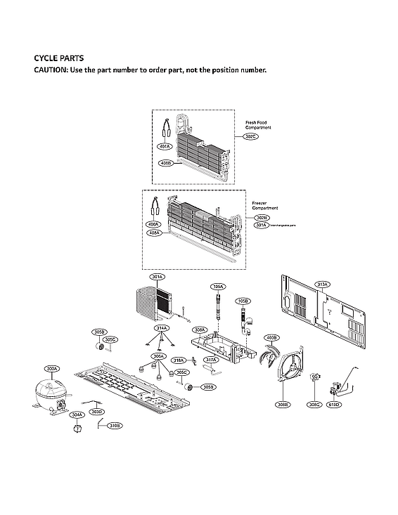 Official LG LRFVS3006D/01 bottom-mount refrigerator parts | Sears ...